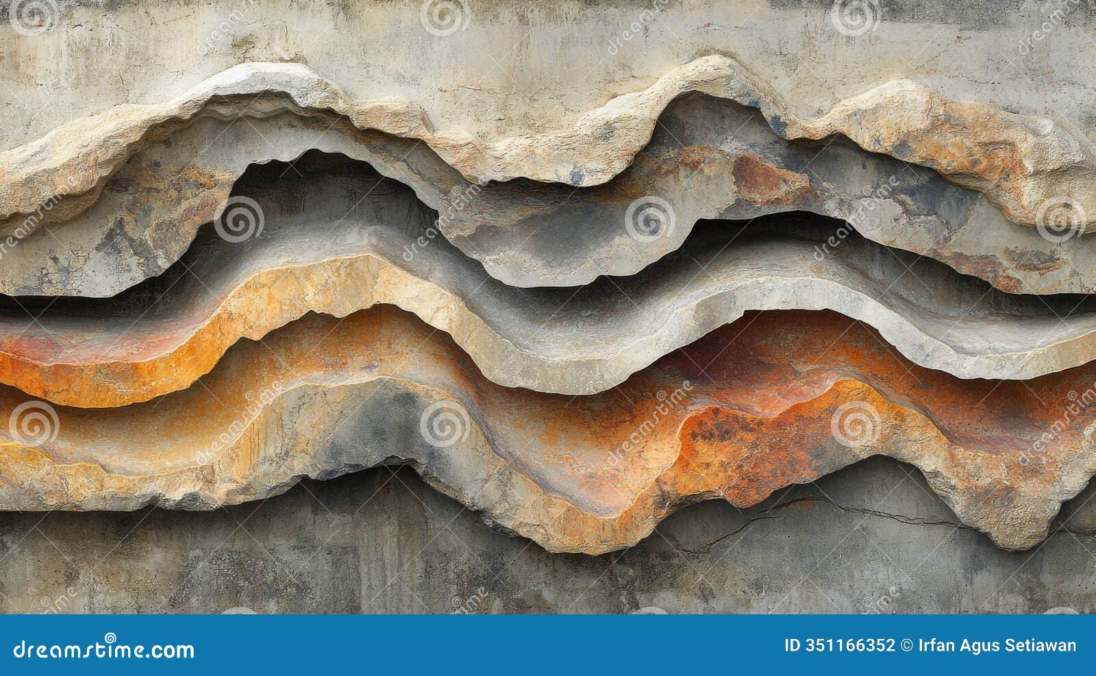 Abstract Layered Stone Wave Formation Texture Stock Illustration ...