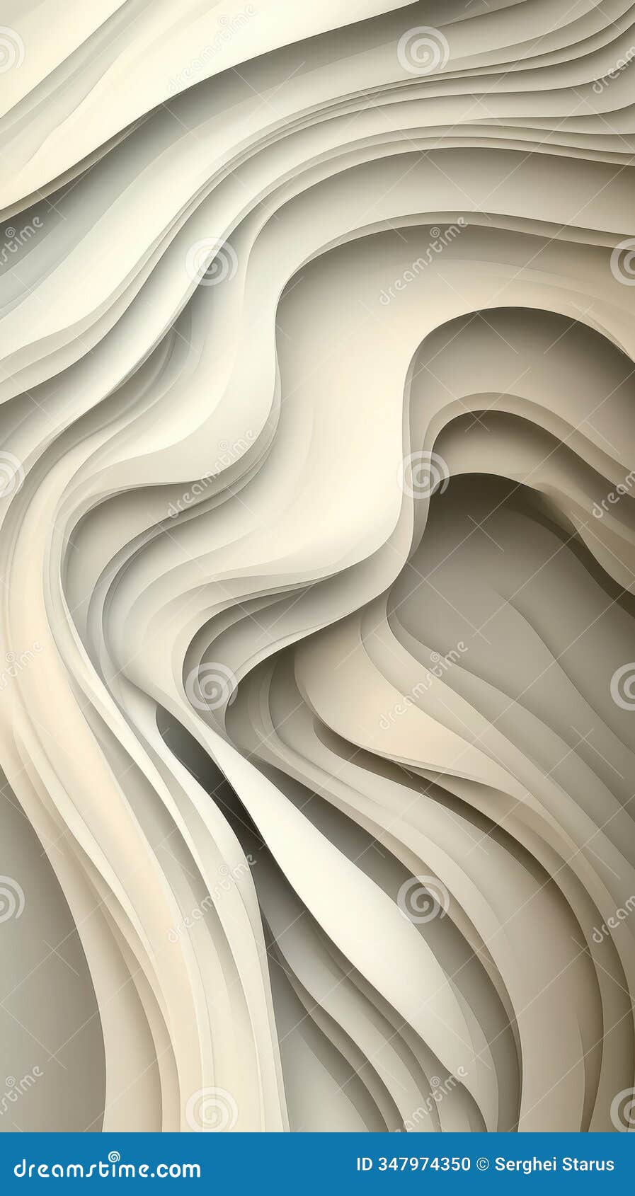 Abstract Layers of Beige and Cream Create a Flowing, Wave-like Pattern ...