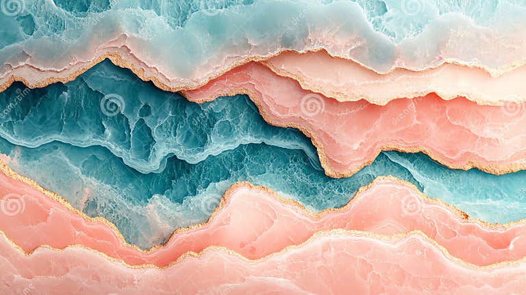 Abstract Layers of Blue and Pink Natural Stone Texture, White Isolate ...