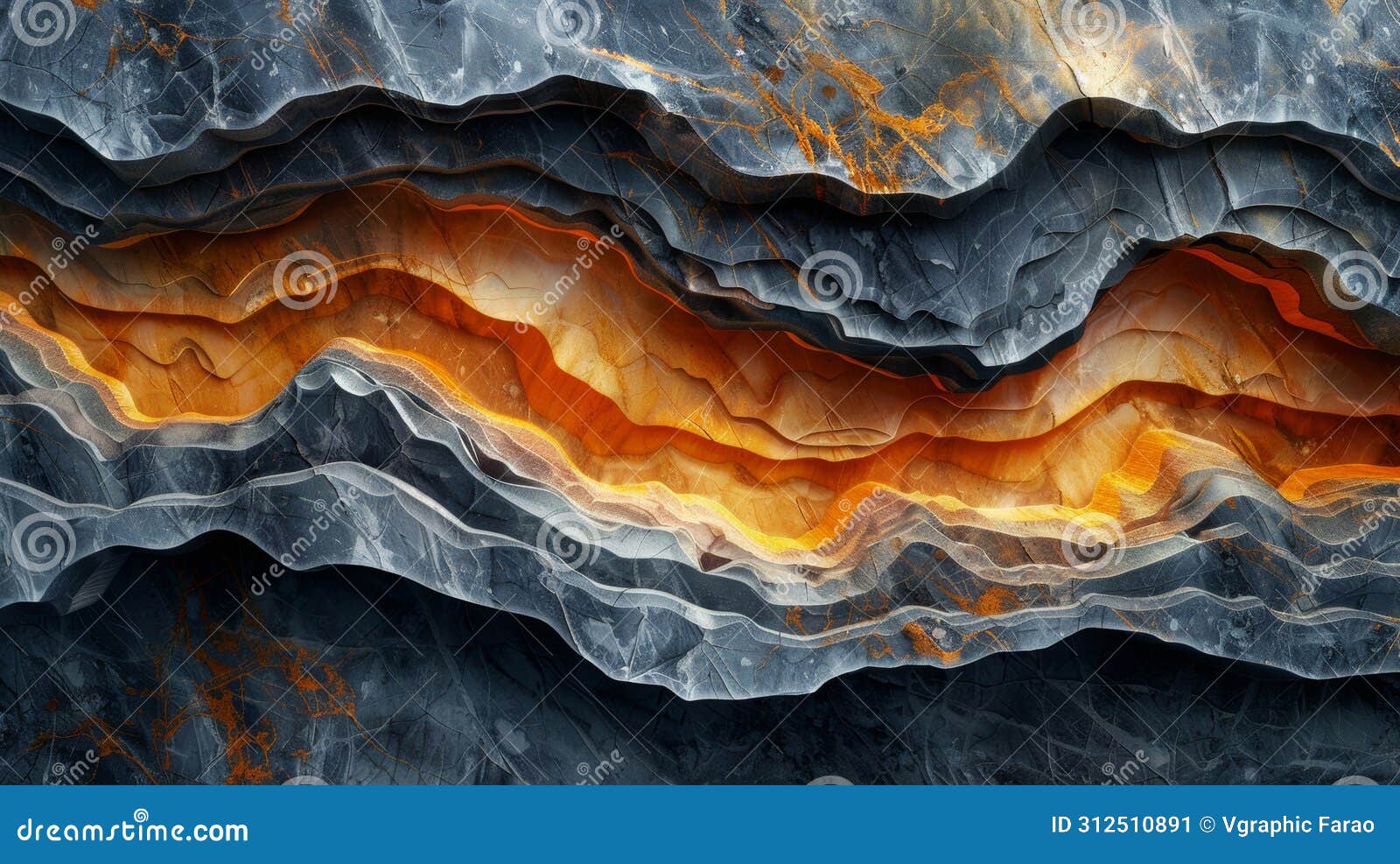 Abstract Layers of Orange and Blue Textures Stock Image - Image of ...