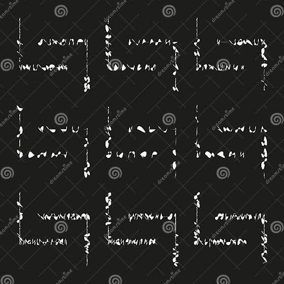 Abstract Leaf Border Set. Delicate White Foliage. Decorative Corner ...