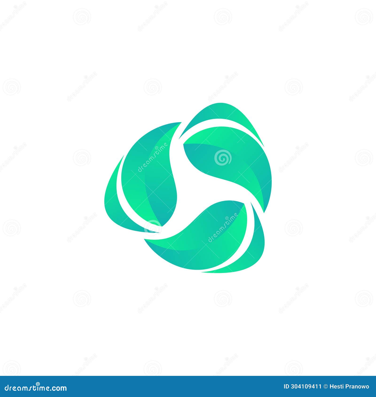 Abstract Leaf Cycle Logo Twisted Green Vector Design Stock Vector ...