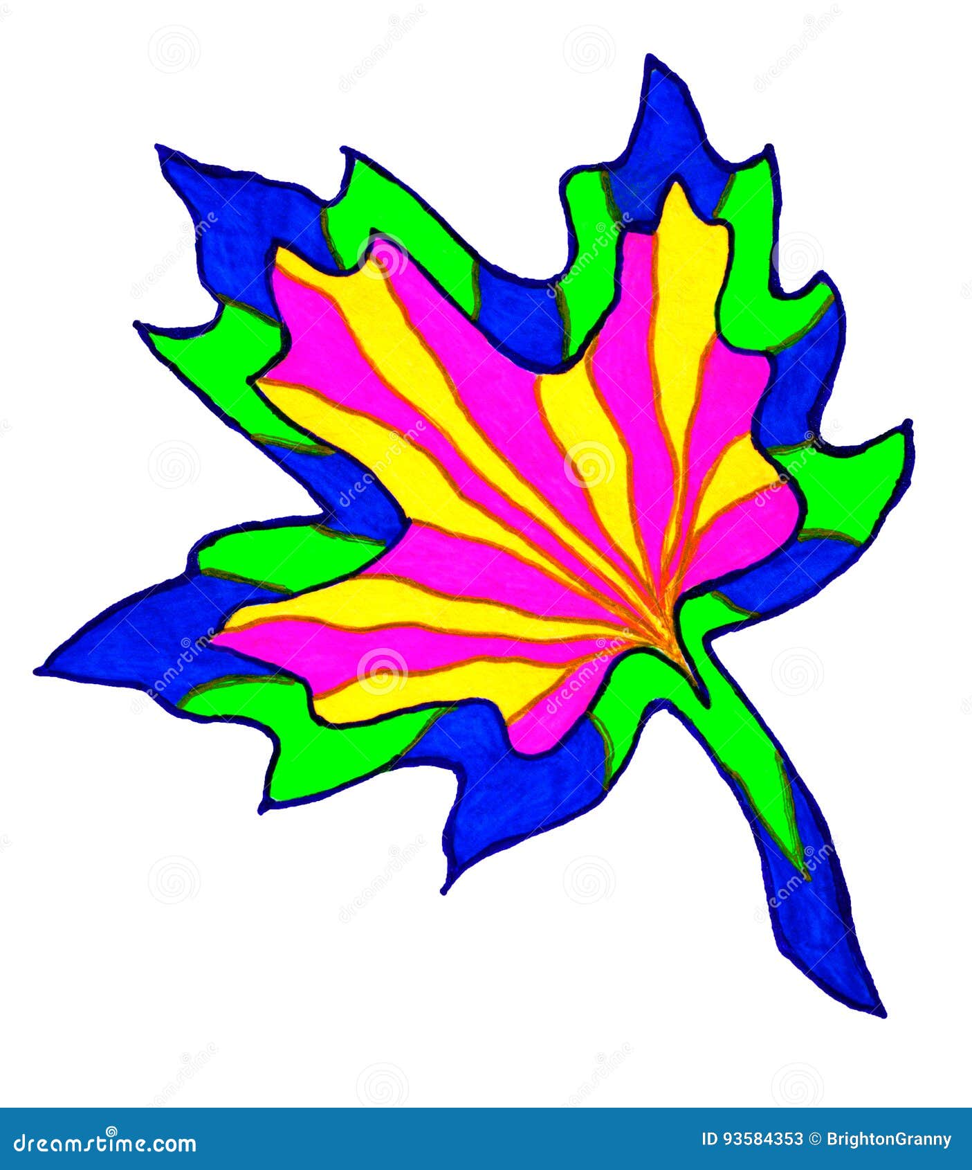 Abstract leaf drawing stock illustration. Illustration of multicolour ...