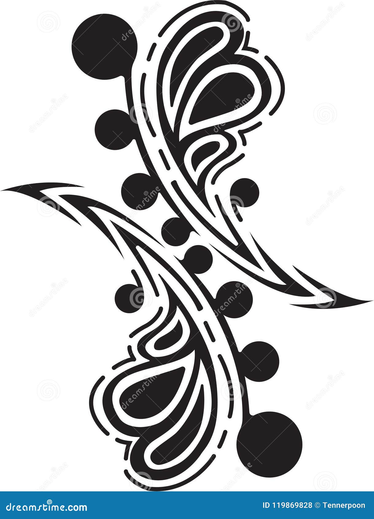 Clip Art Abstract Leaf Shape Tribal Stock Illustration - Illustration ...