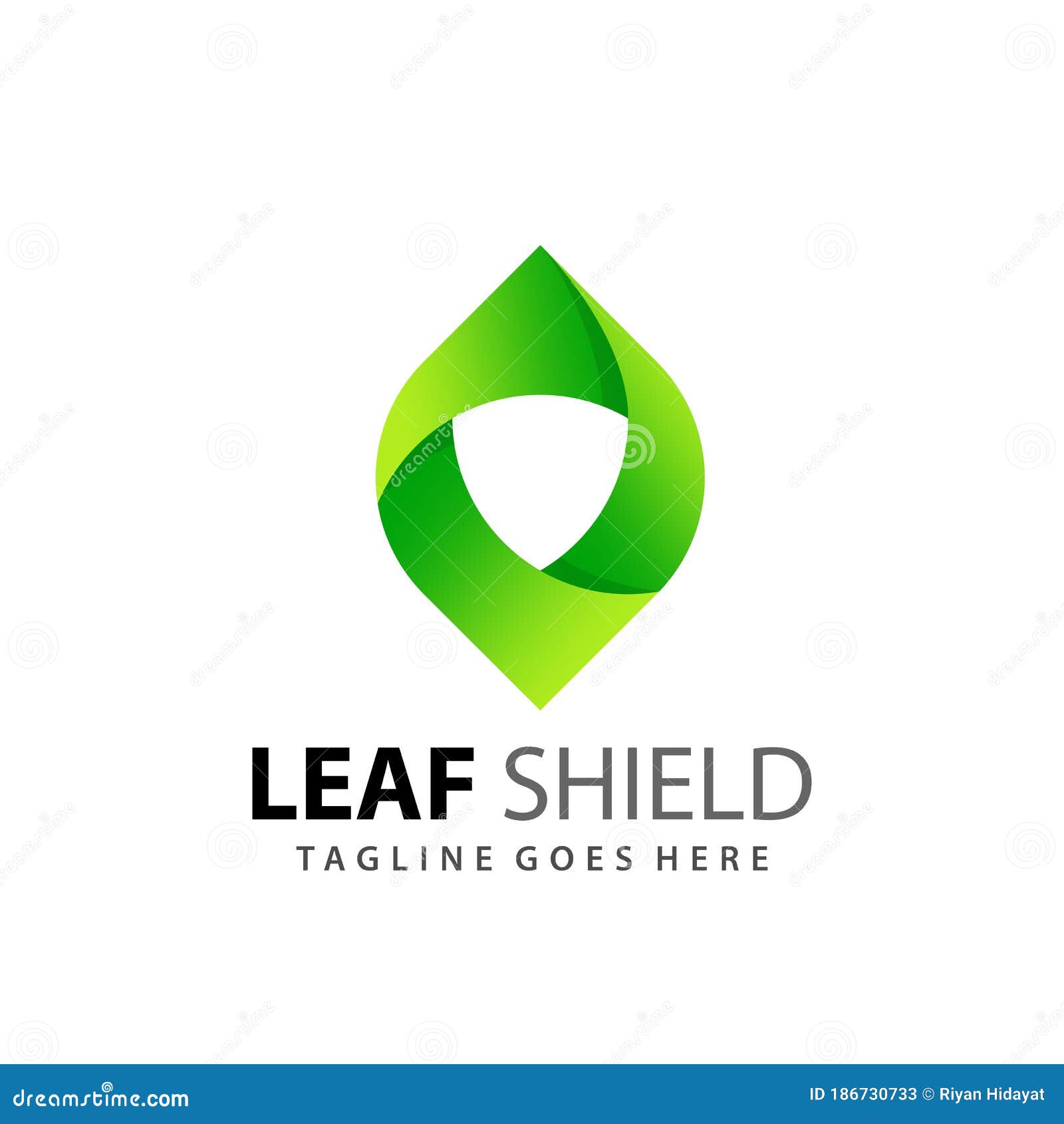 Abstract Leaf Shield Logo Design Premium Vector Illustration Stock ...