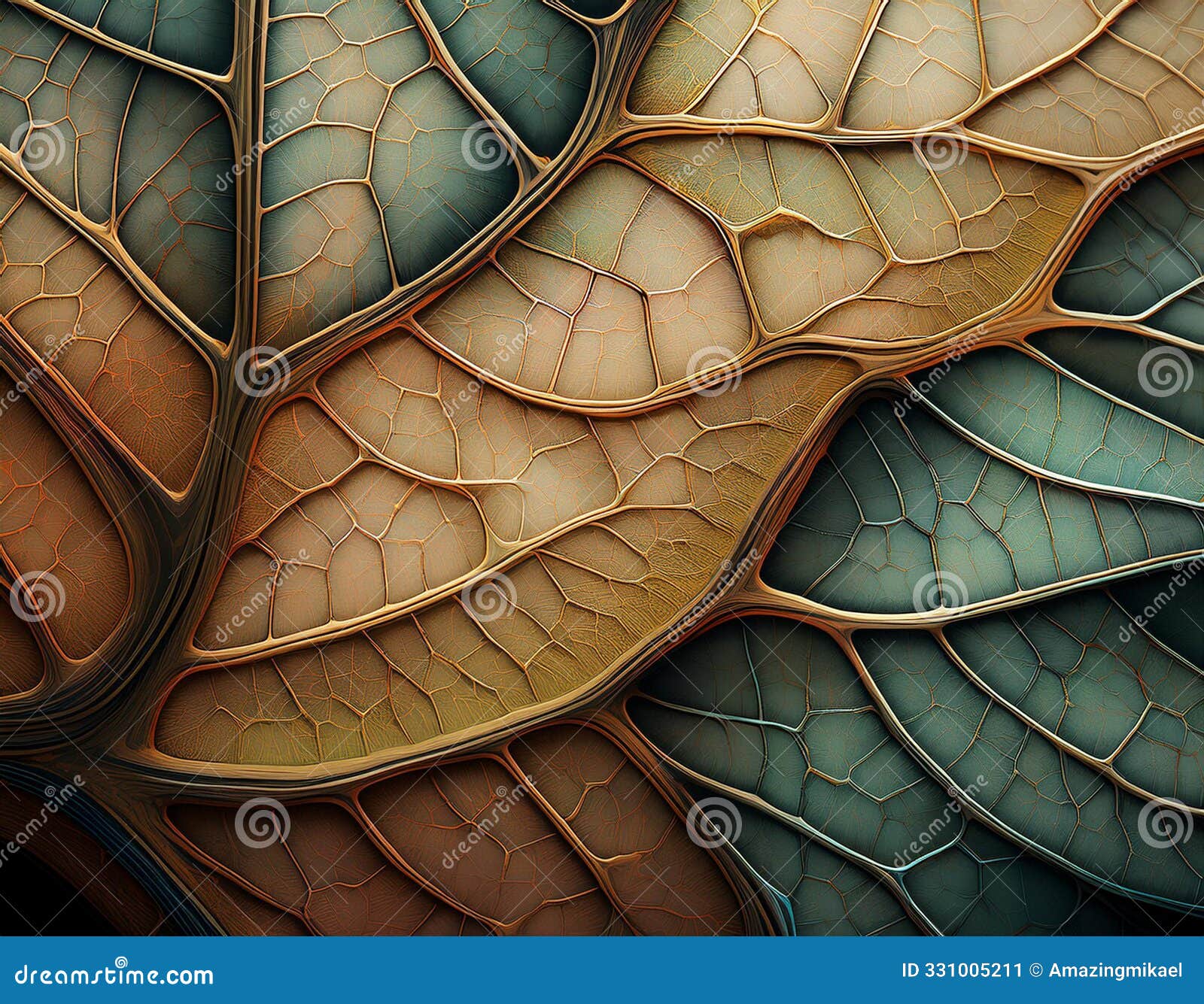 Abstract Leaf Veins Illustration Exaggerated Lines and Shapes ...