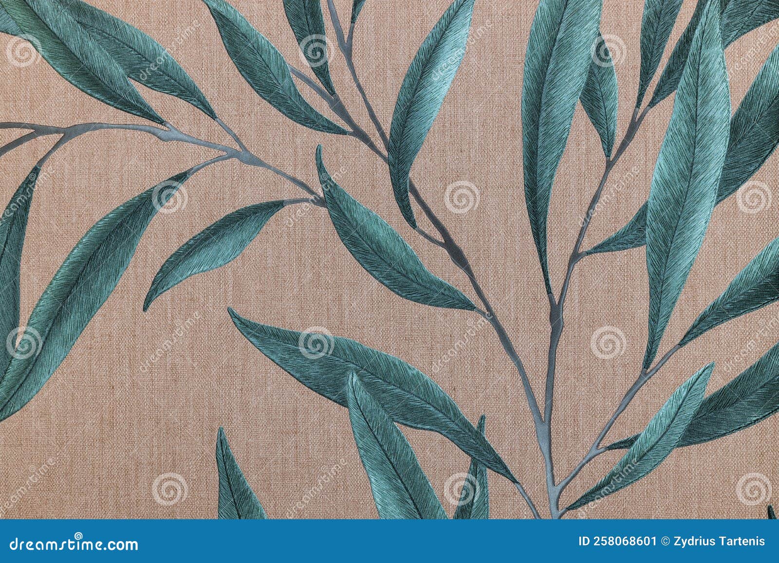 Abstract Leaf Wallpaper with Exotic Decorative Leaves Pattern Stock ...