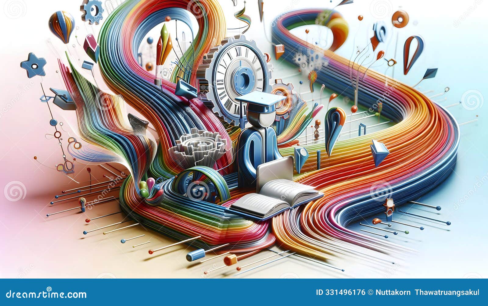 Abstract Learning Pathways Concept As a Glossy Abstract Digital Art ...