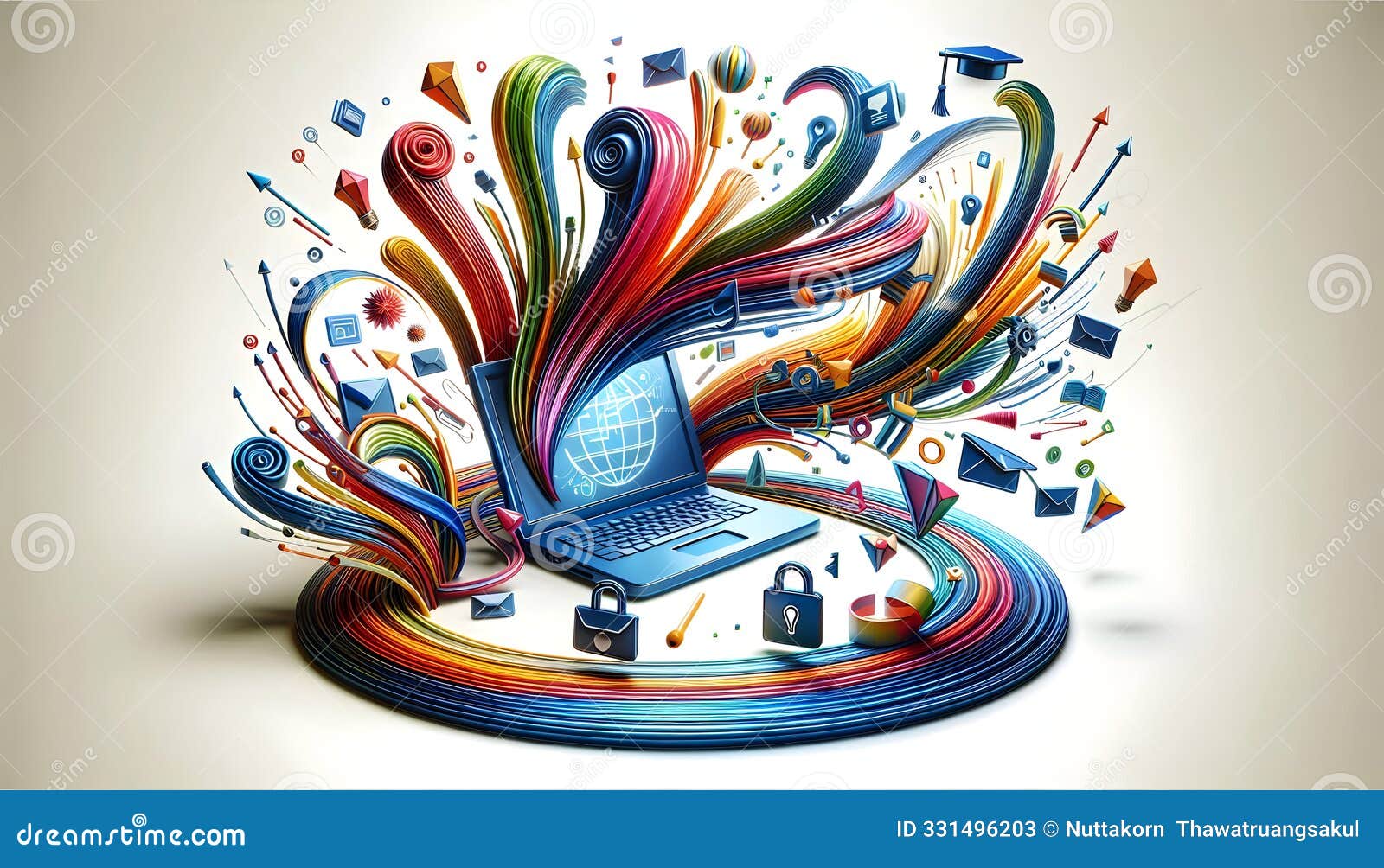 Abstract Learning Pathways Concept As a Glossy Abstract Digital Art ...