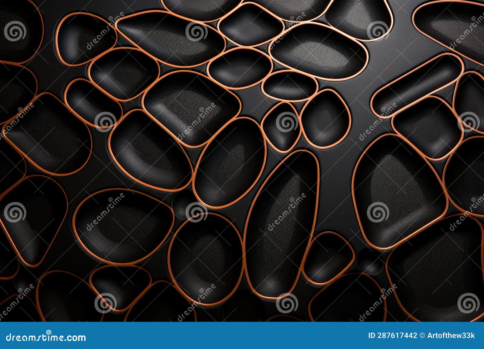 Abstract Leatherwork: Intricate Geometric Patterns on Matte Black ...