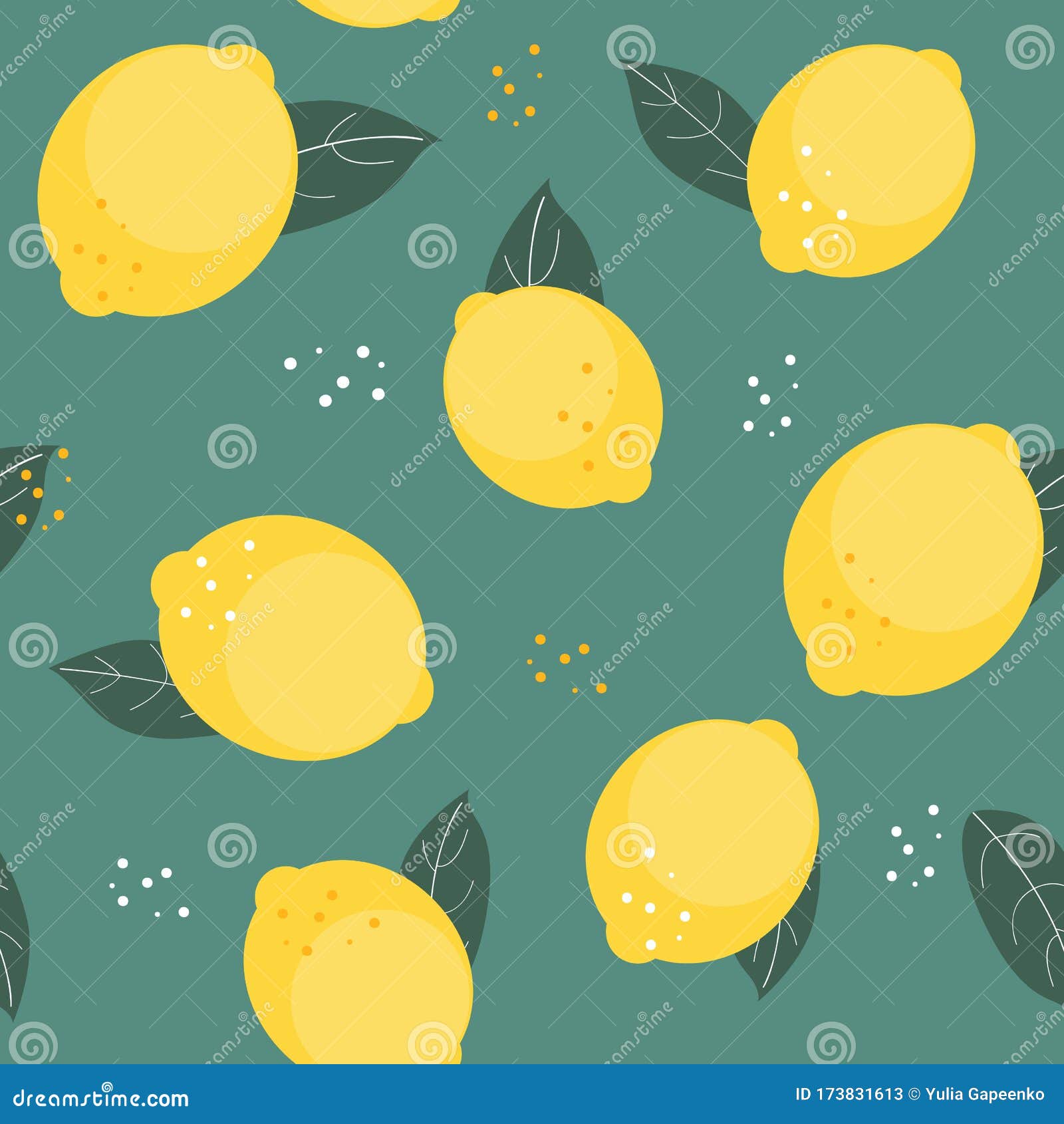 Abstract Lemon Seamless Pattern Background Vector Illustration Stock ...