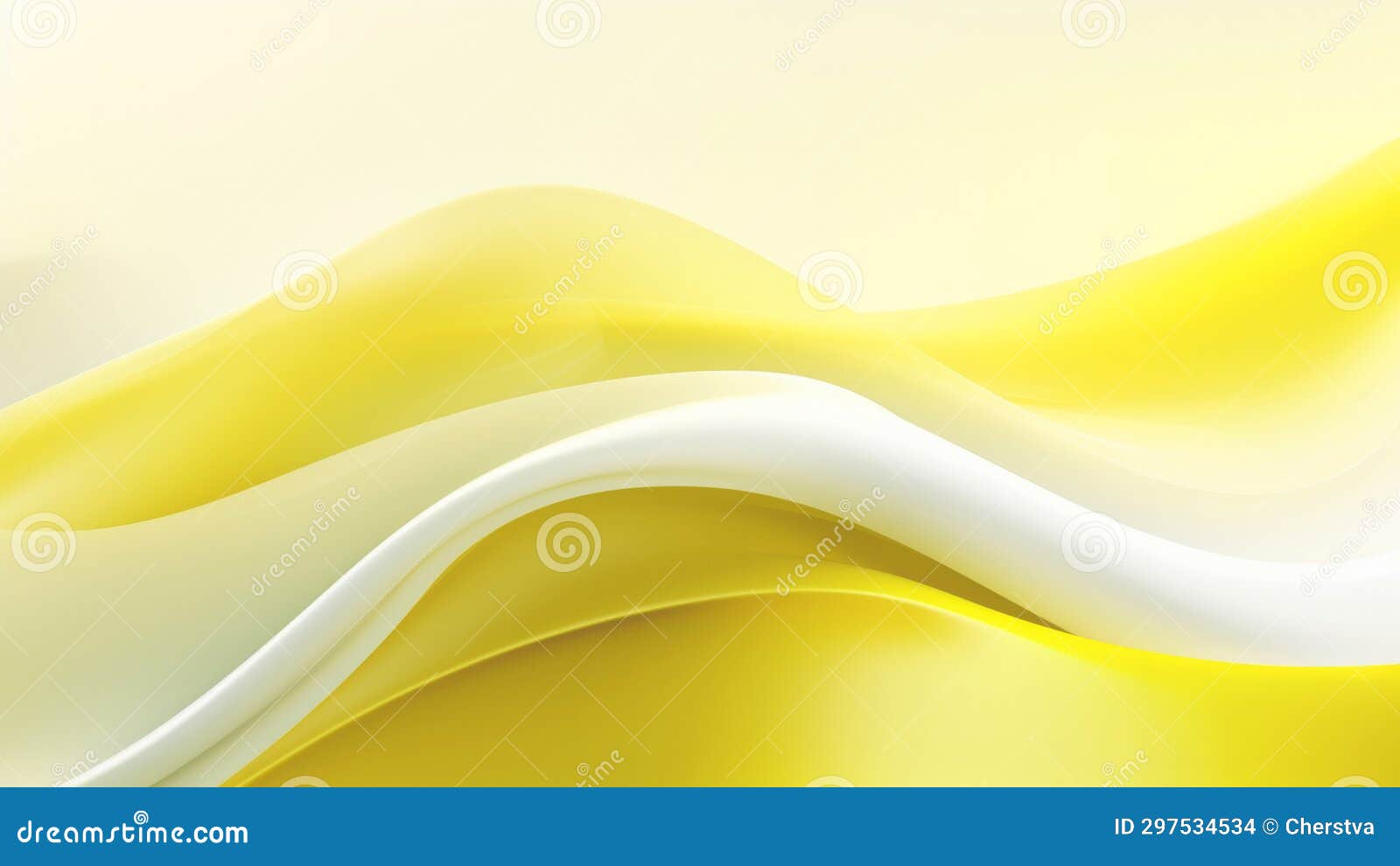 Abstract Lemon Yellow Waves Design with Smooth Curves and Soft Shadows ...