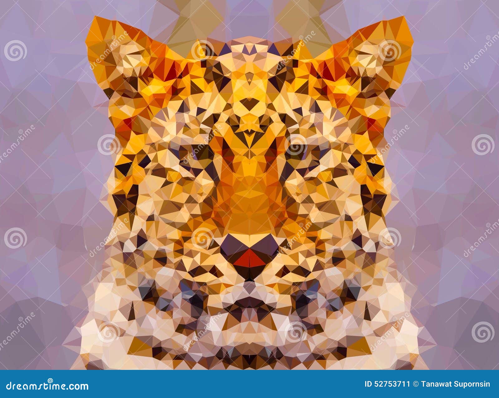 Abstract Leopard Face Low Poly Bokeh Wallpaper Stock Illustration ...