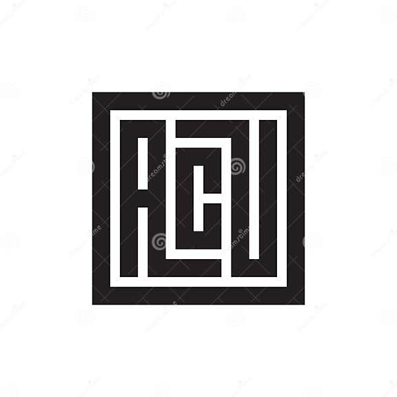 Abstract Letter ACU Logo Monogram, Square Shape Typography Logo Stock Vector - Illustration of ...