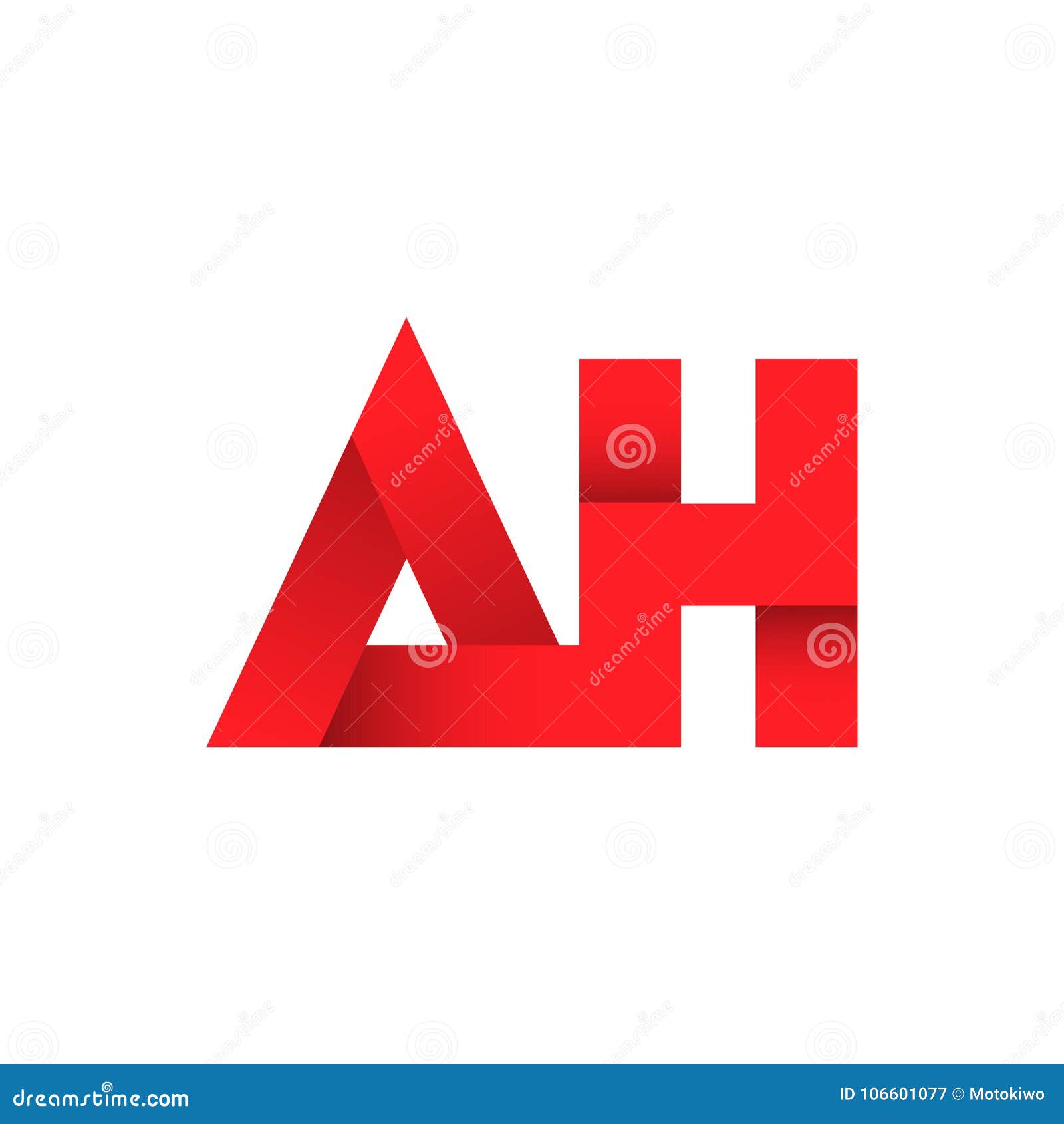 Abstract Letter AH Logo Design Idea. Stock Vector - Illustration of ...