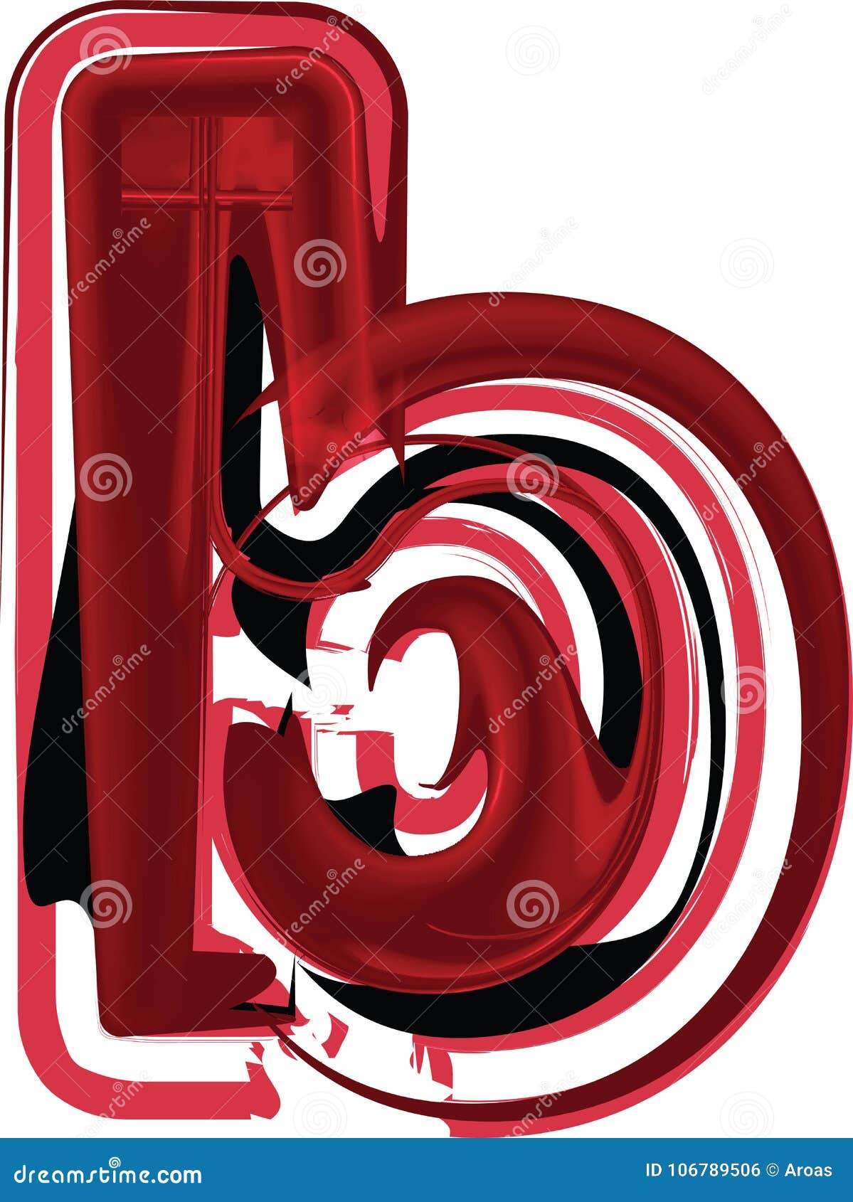 Abstract Letter b stock vector. Illustration of font - 106789506