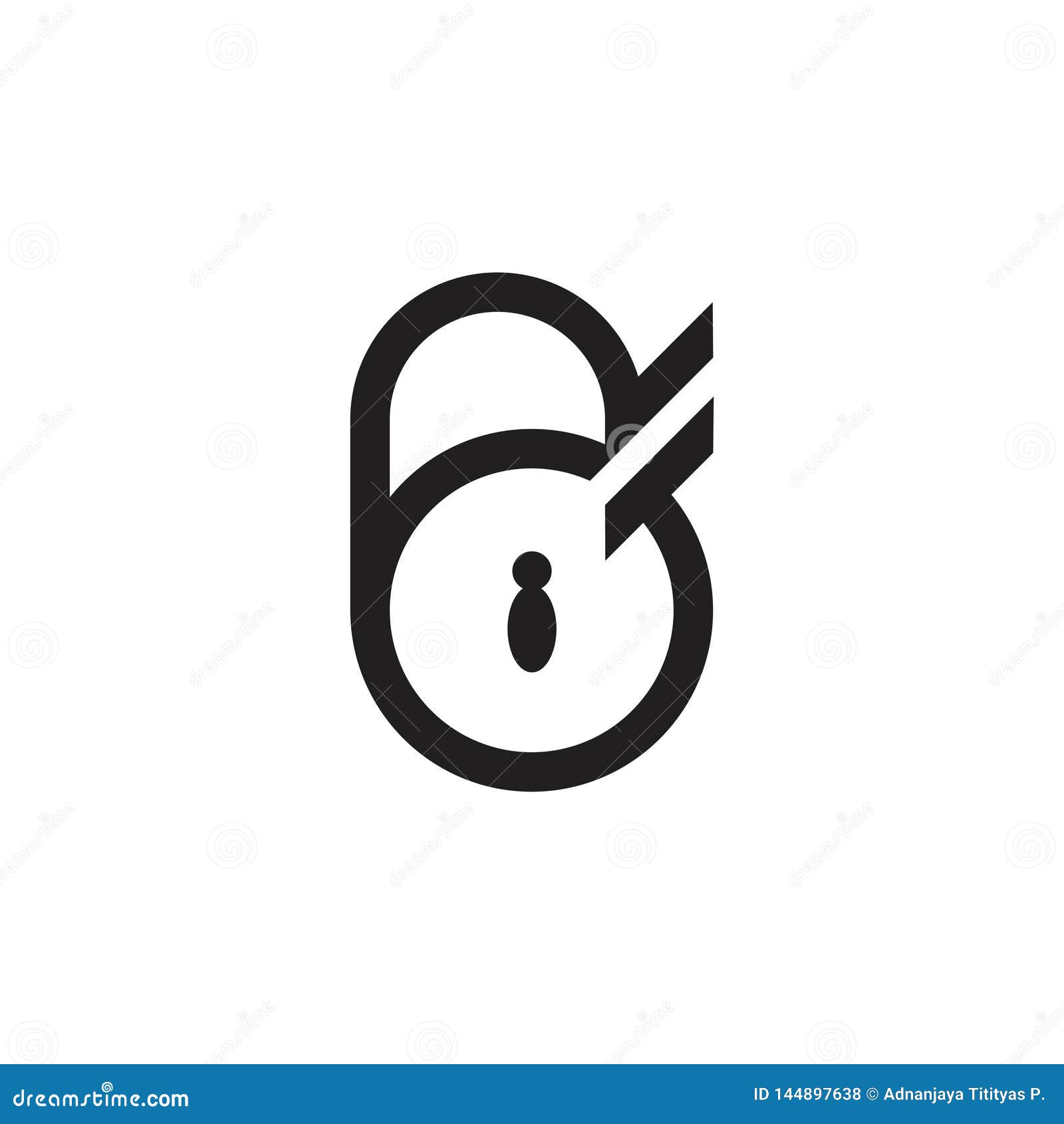 Abstract Letter B Padlock Design Line Logo Vector Stock Vector ...
