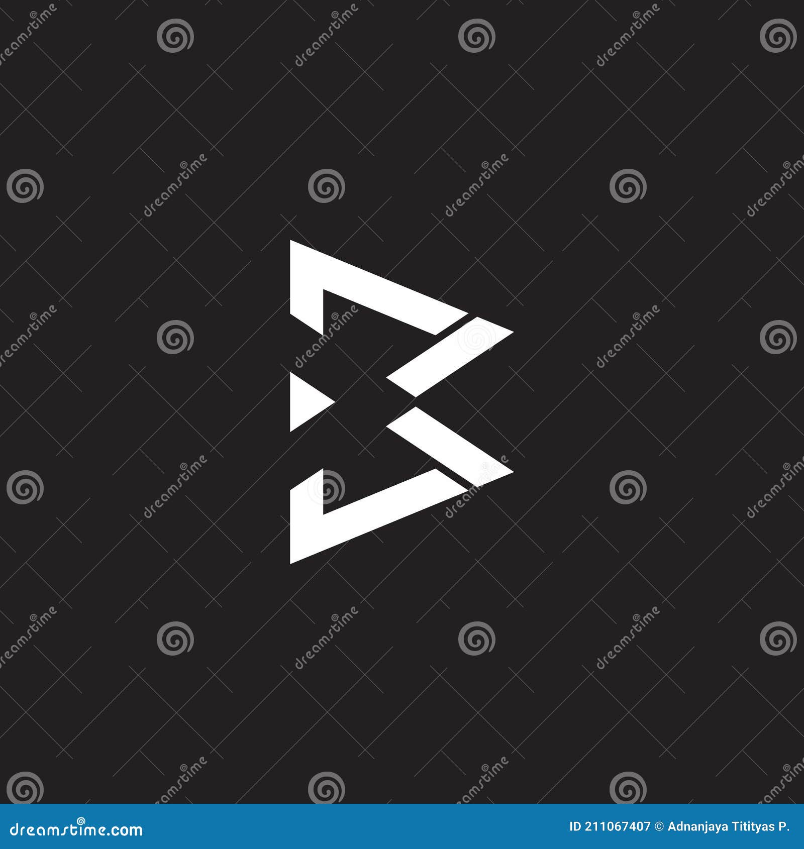 Abstract Letter B Triangle Simple Geometric Mosaic Flat Logo Vector ...
