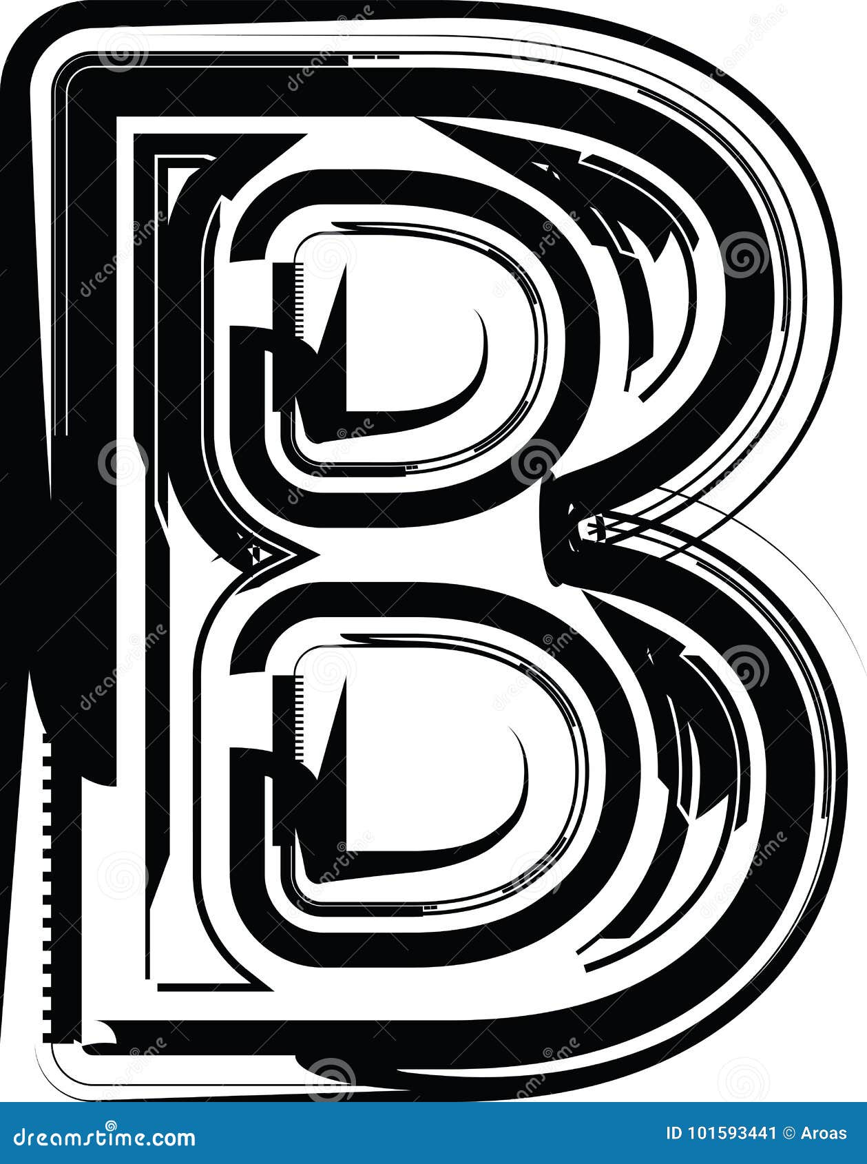 Abstract Letter B stock vector. Illustration of frame - 101593441