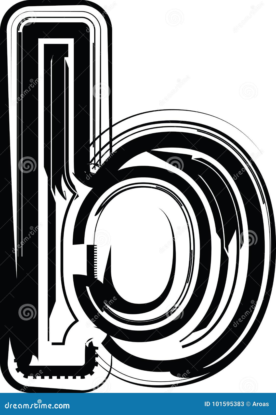 Abstract Letter b stock vector. Illustration of brushed - 101595383