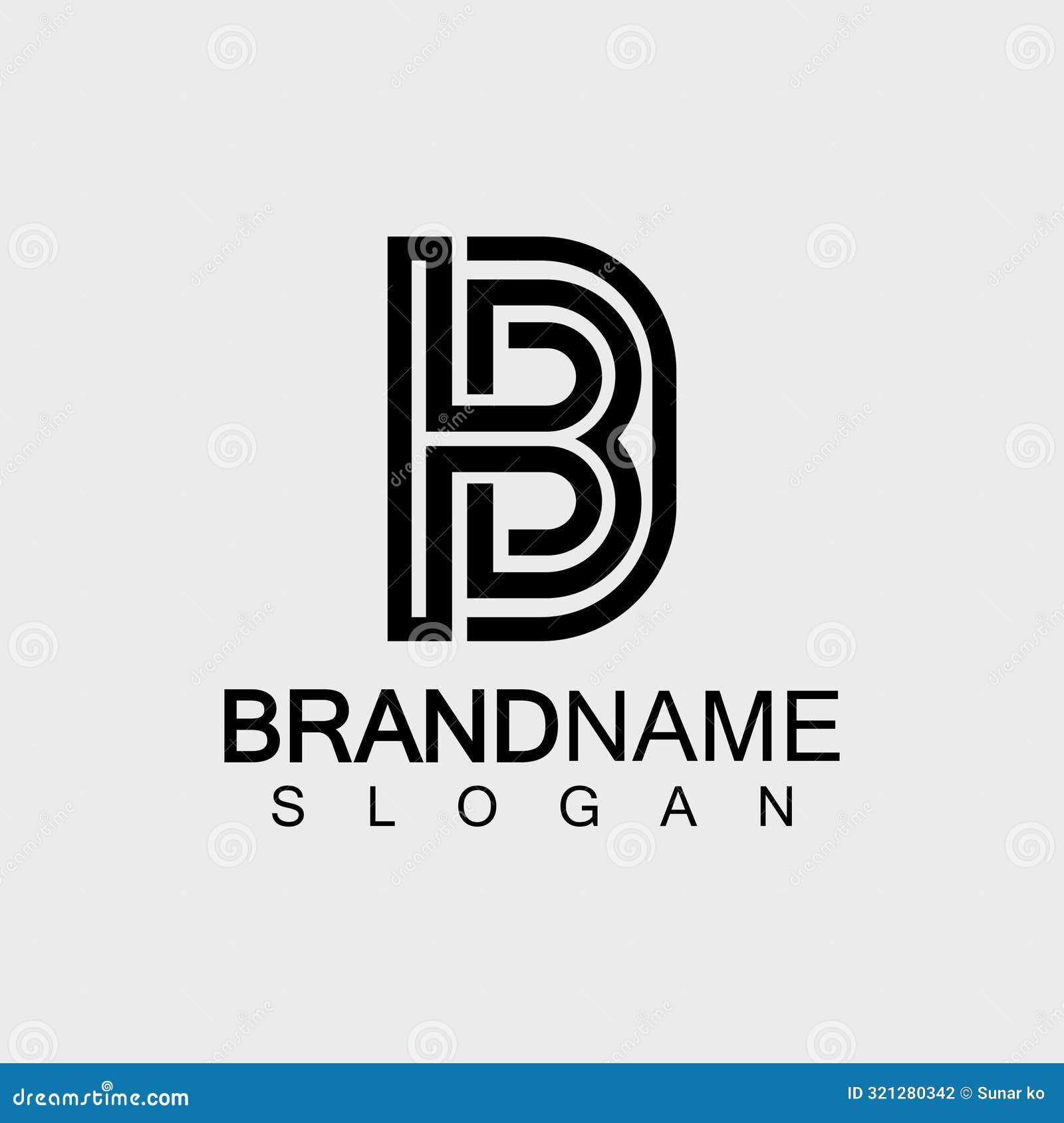 Abstract Letter BD Or DB Logo Design Template - Vector | CartoonDealer ...