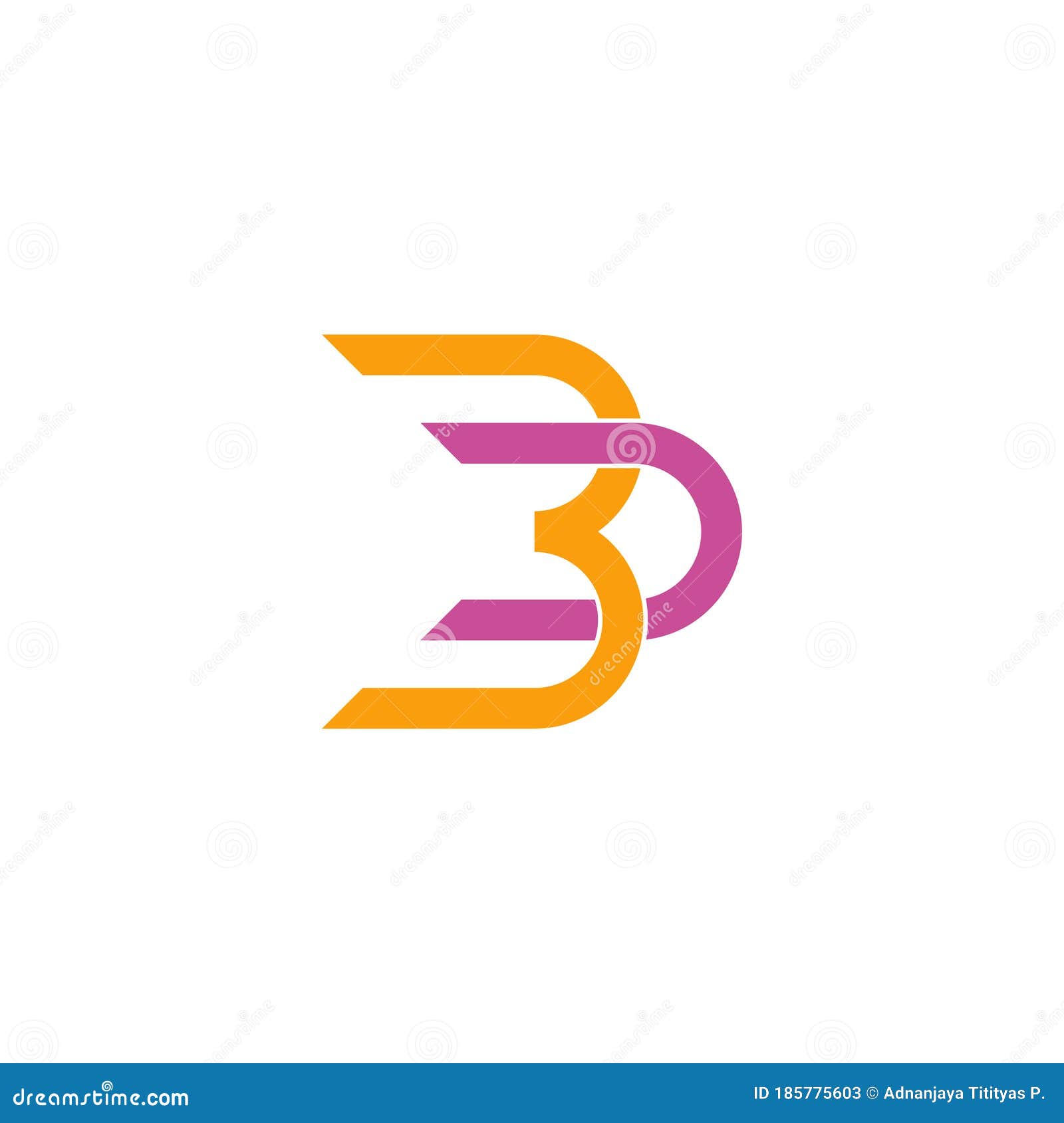 Abstract Letter Bd Linked Geometric Motion Design Logo Vector Stock ...