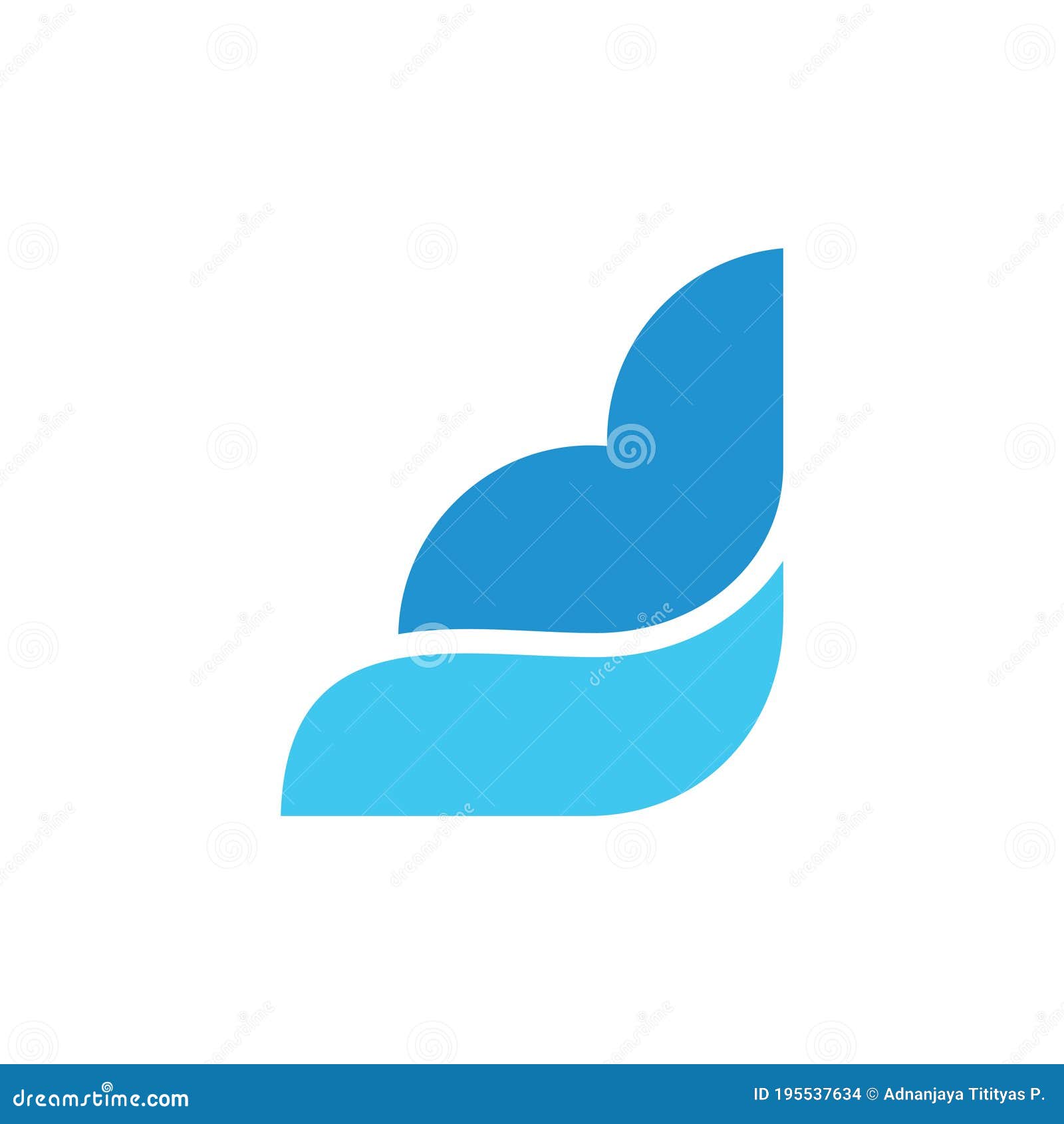Abstract Letter Blue Waves Curves Logo Vector Stock Vector ...