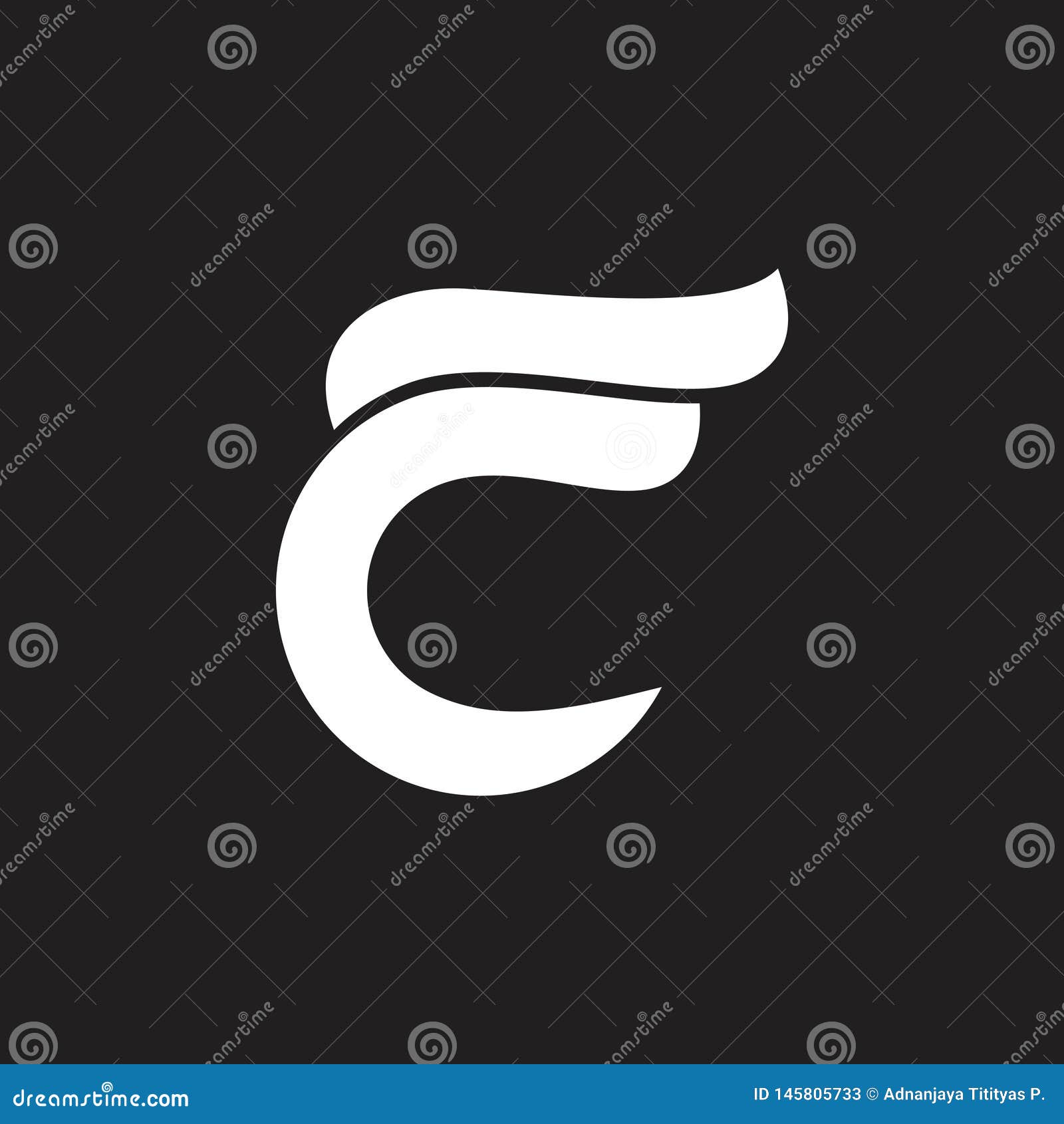 Abstract Letter C Curves Ribbon Design Logo Vector Stock Vector ...
