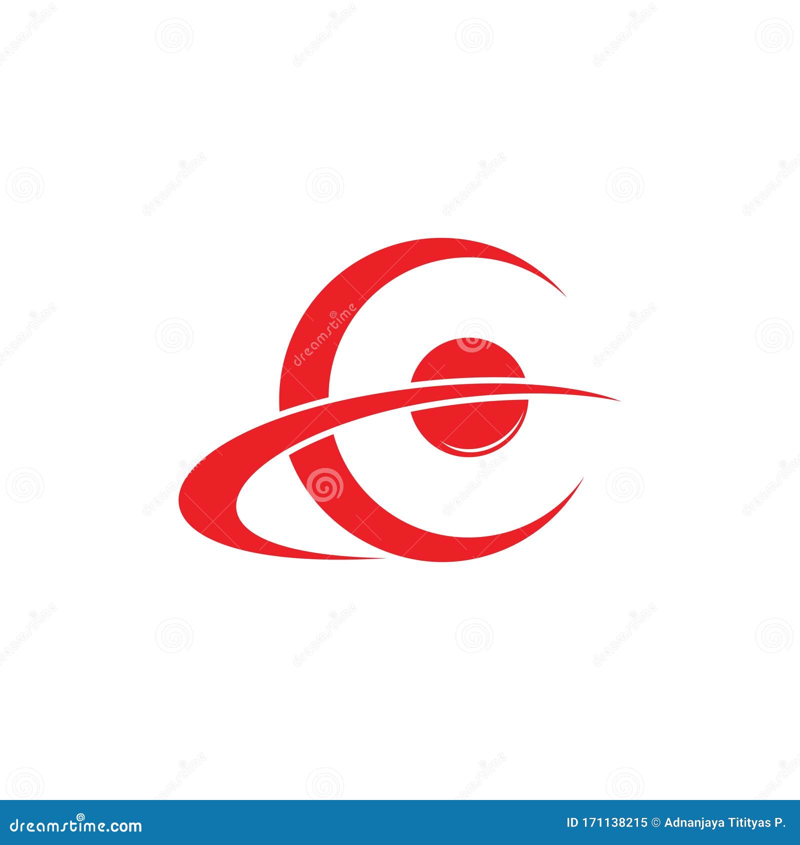 Abstract Letter C Orbital Planet Flat Logo Vector Stock Vector ...
