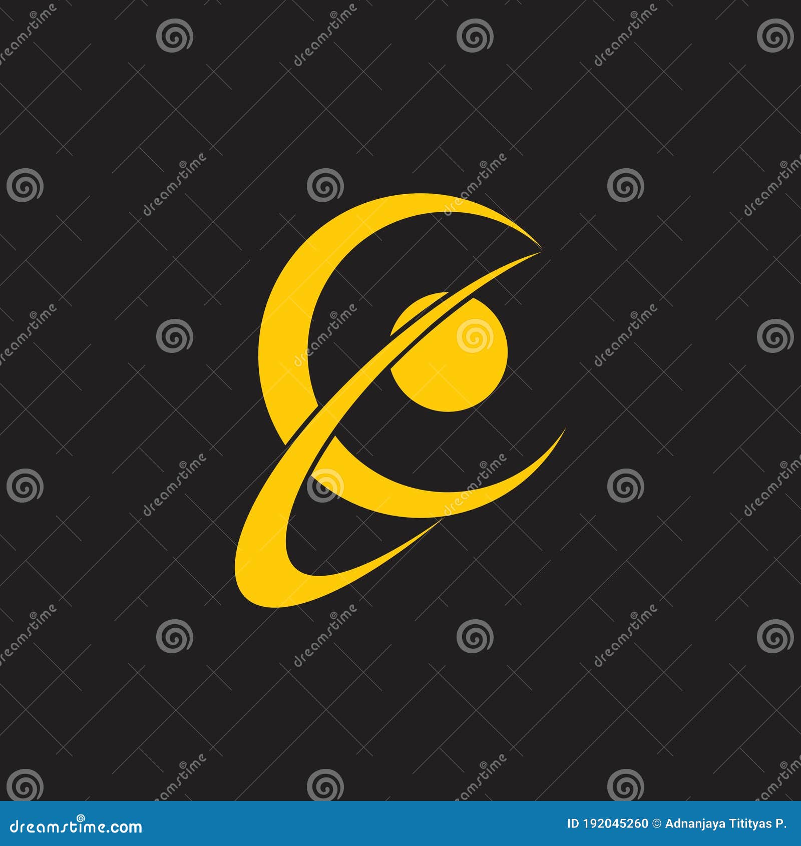 Abstract Letter C Orbital Planet Flat Logo Vector Stock Vector ...