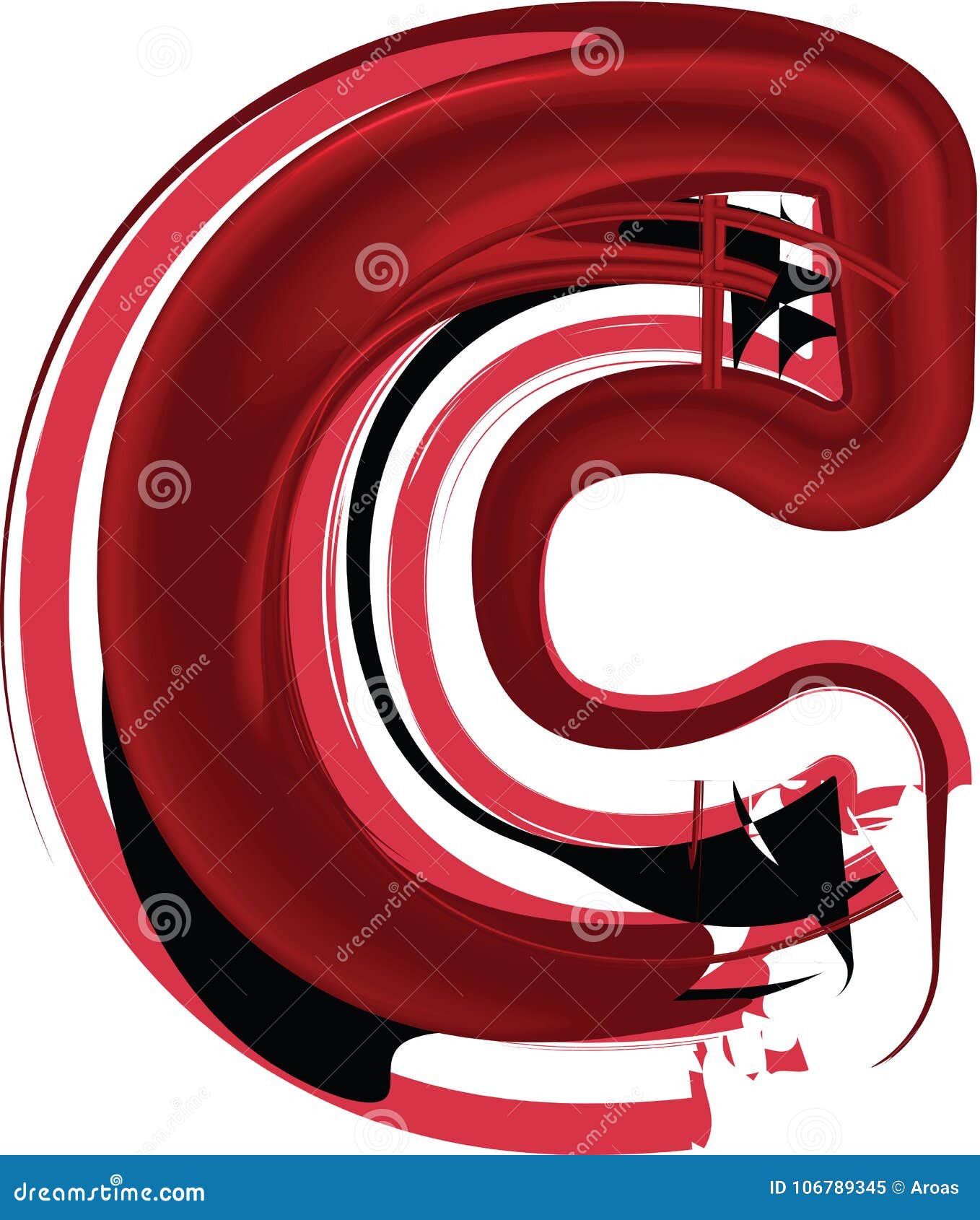 Abstract Letter c stock vector. Illustration of doodle - 106789345