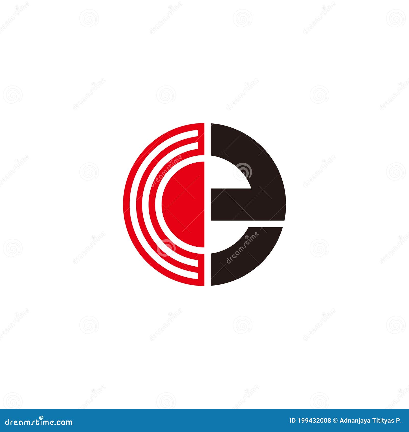 Abstract Letter Ce Simple Stripes Geometric Circle Logo Vector Stock ...