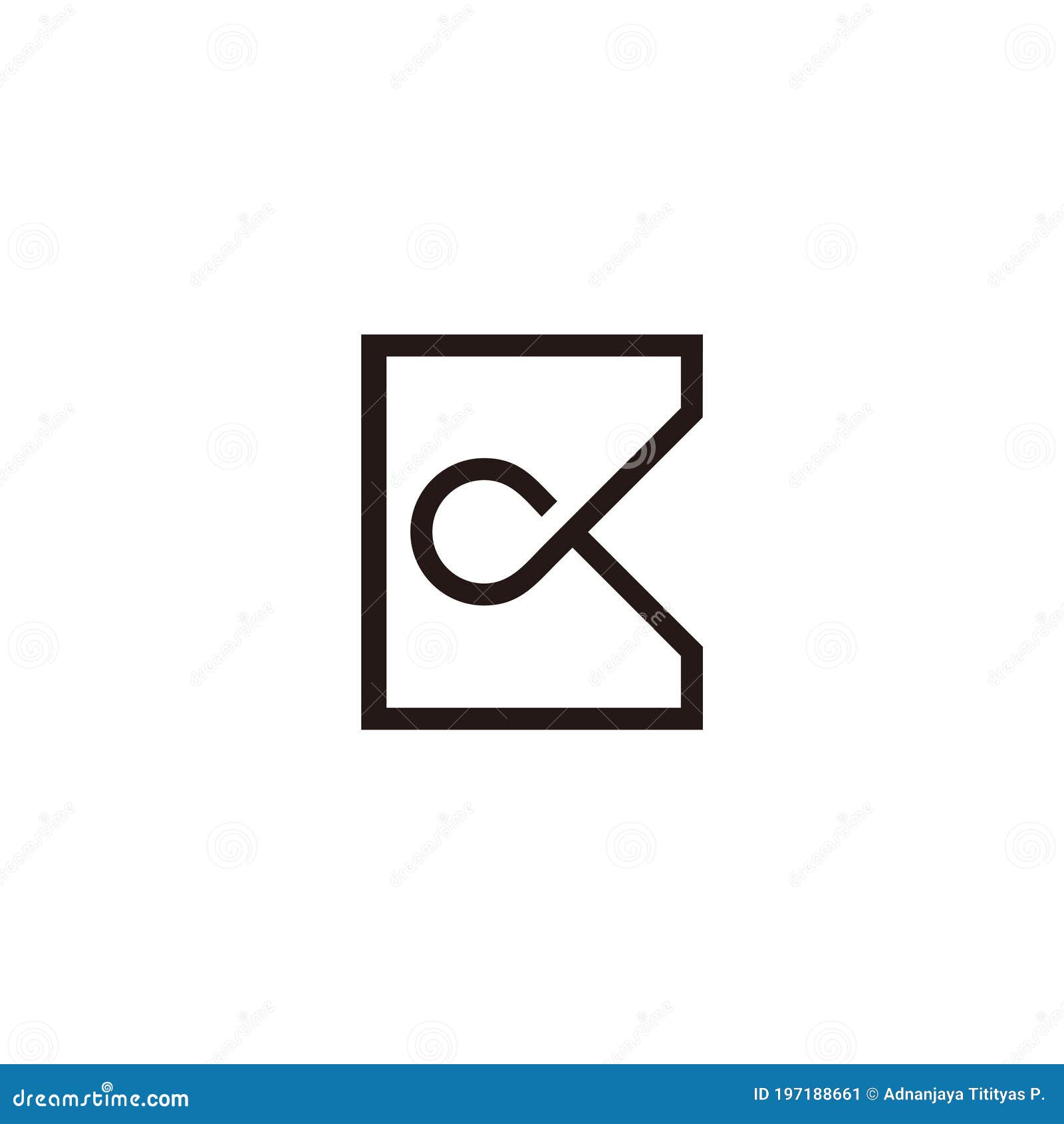Abstract Letter Ck Simple Infinity Line Logo Vector Stock Vector ...