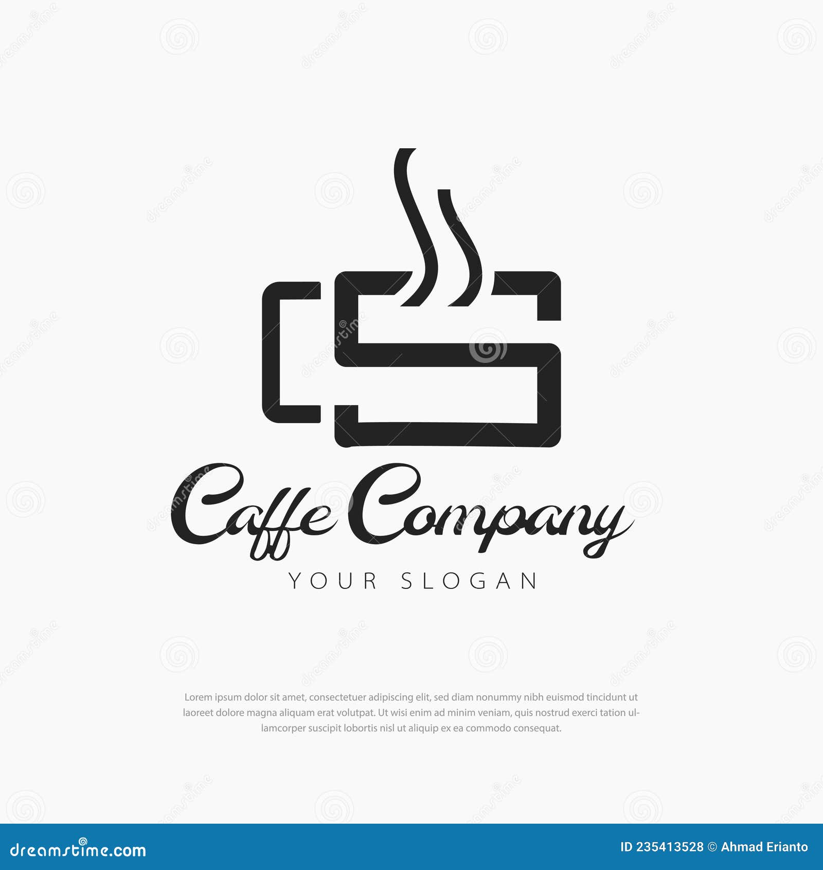 Abstract Letter Coffee Cup Logo Design Template.coffee Cup Icon Symbol ...