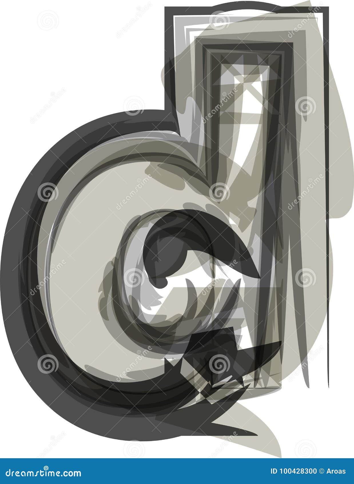 Abstract Letter d stock vector. Illustration of character - 100428300