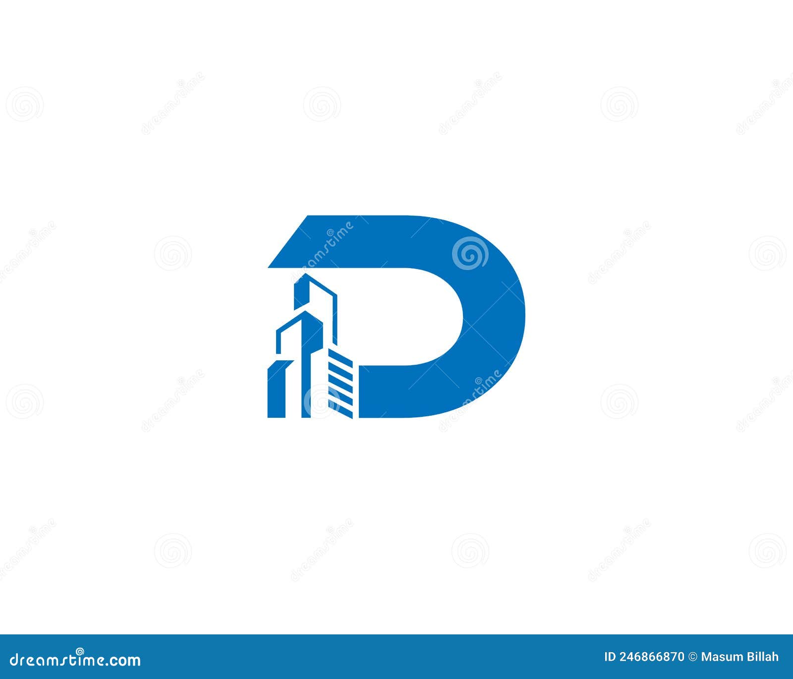 Abstract Letter D Building Logo Design. Stock Vector - Illustration of ...