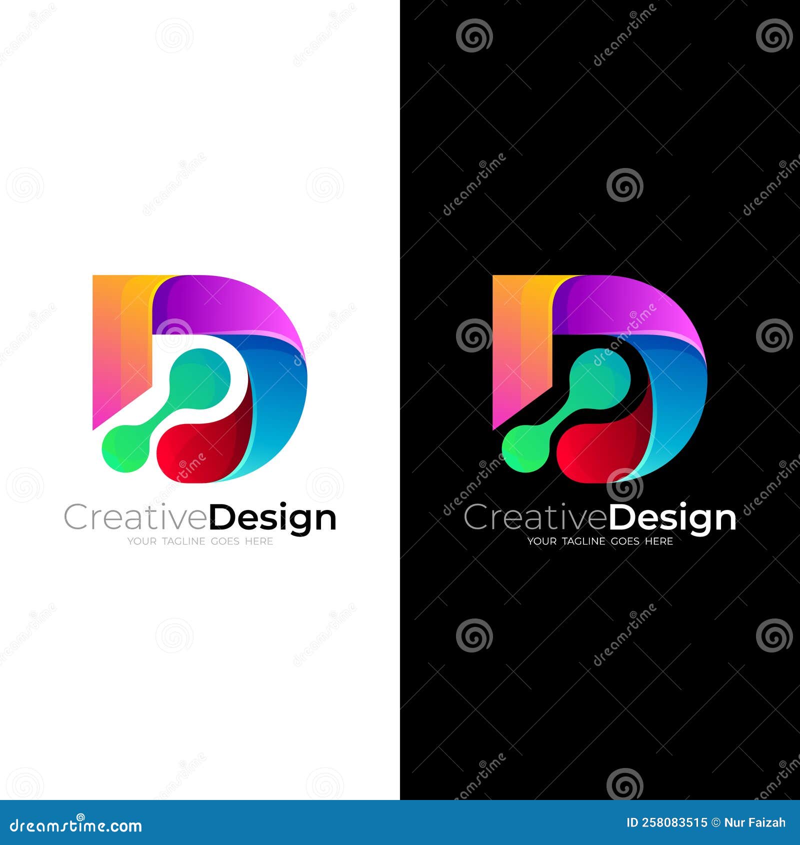 Abstract Letter D Logo with Technology Icon Template Stock Vector ...