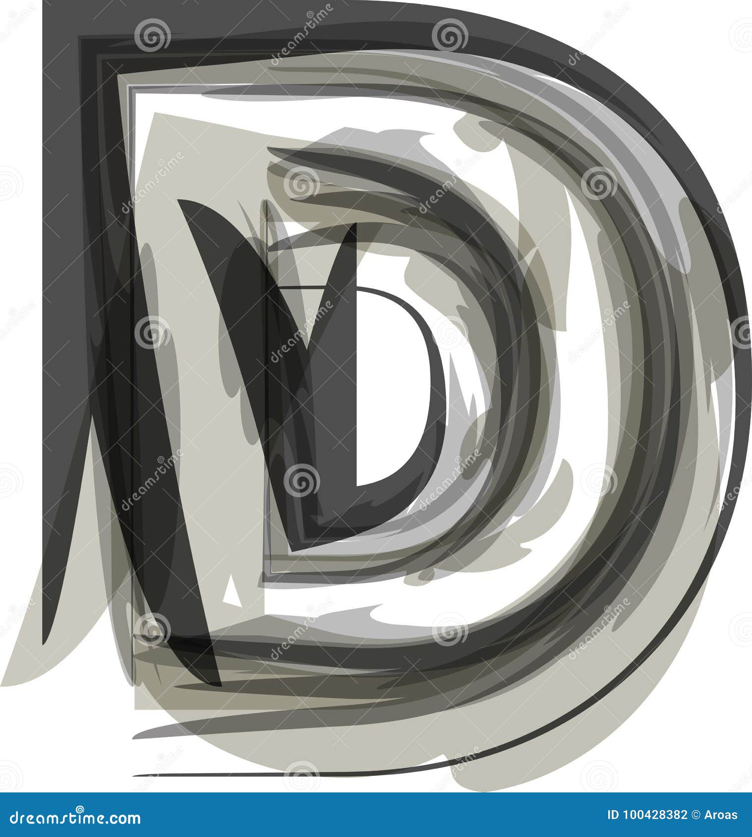 Abstract Letter D stock vector. Illustration of script - 100428382