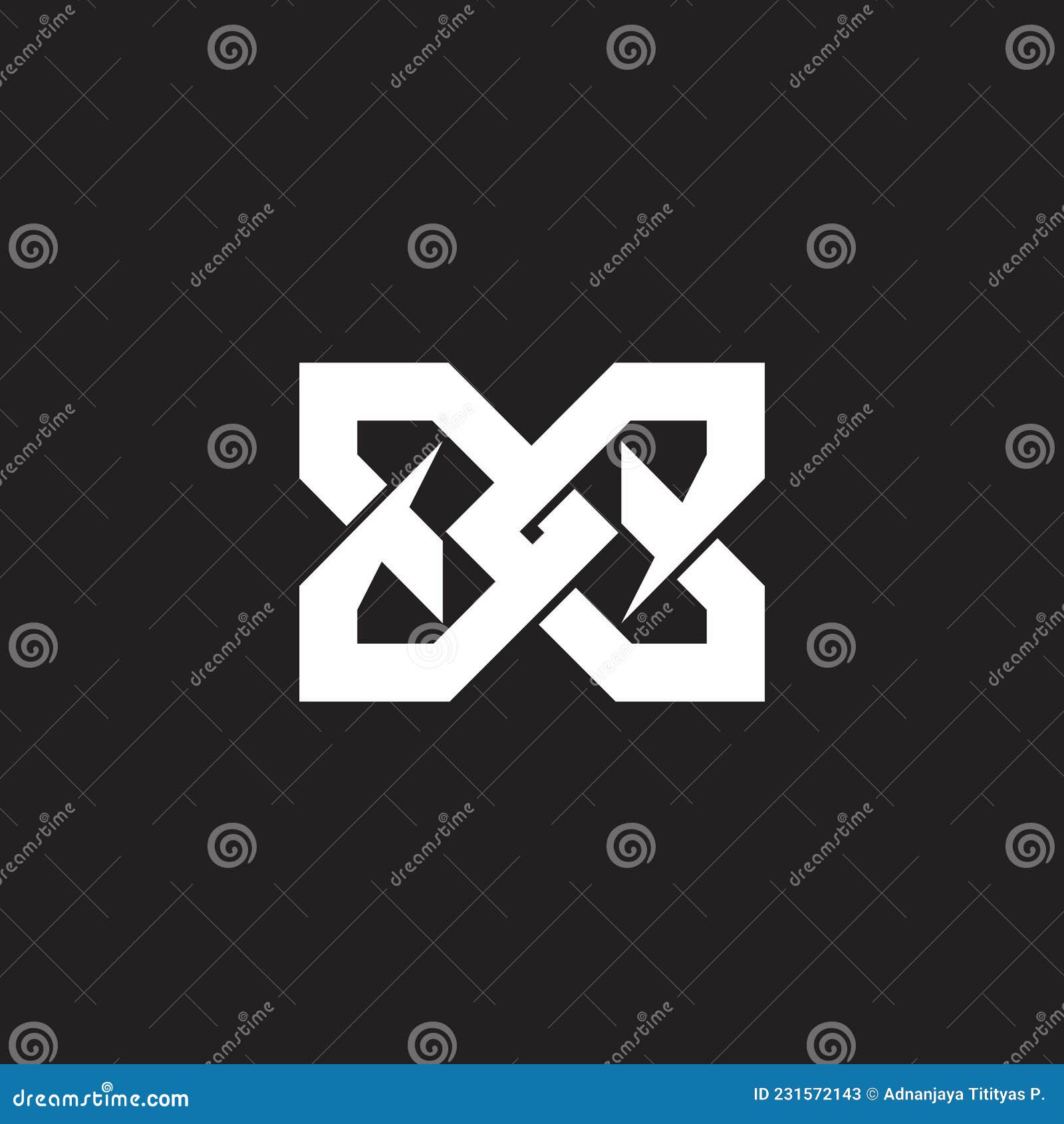 Abstract Letter Dd Linked Overlapping 3d Flat Logo Vector Stock Vector ...