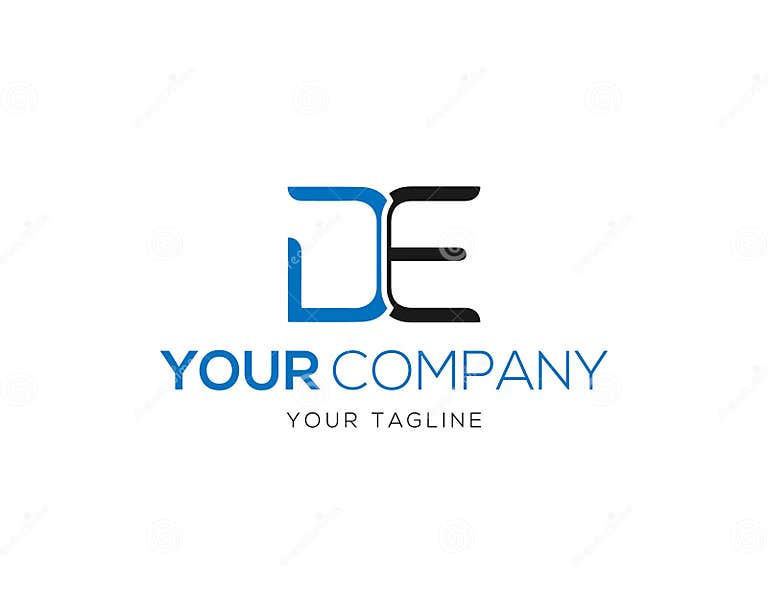 Abstract Letter DE Initial Logo Icon Design. Stock Vector ...