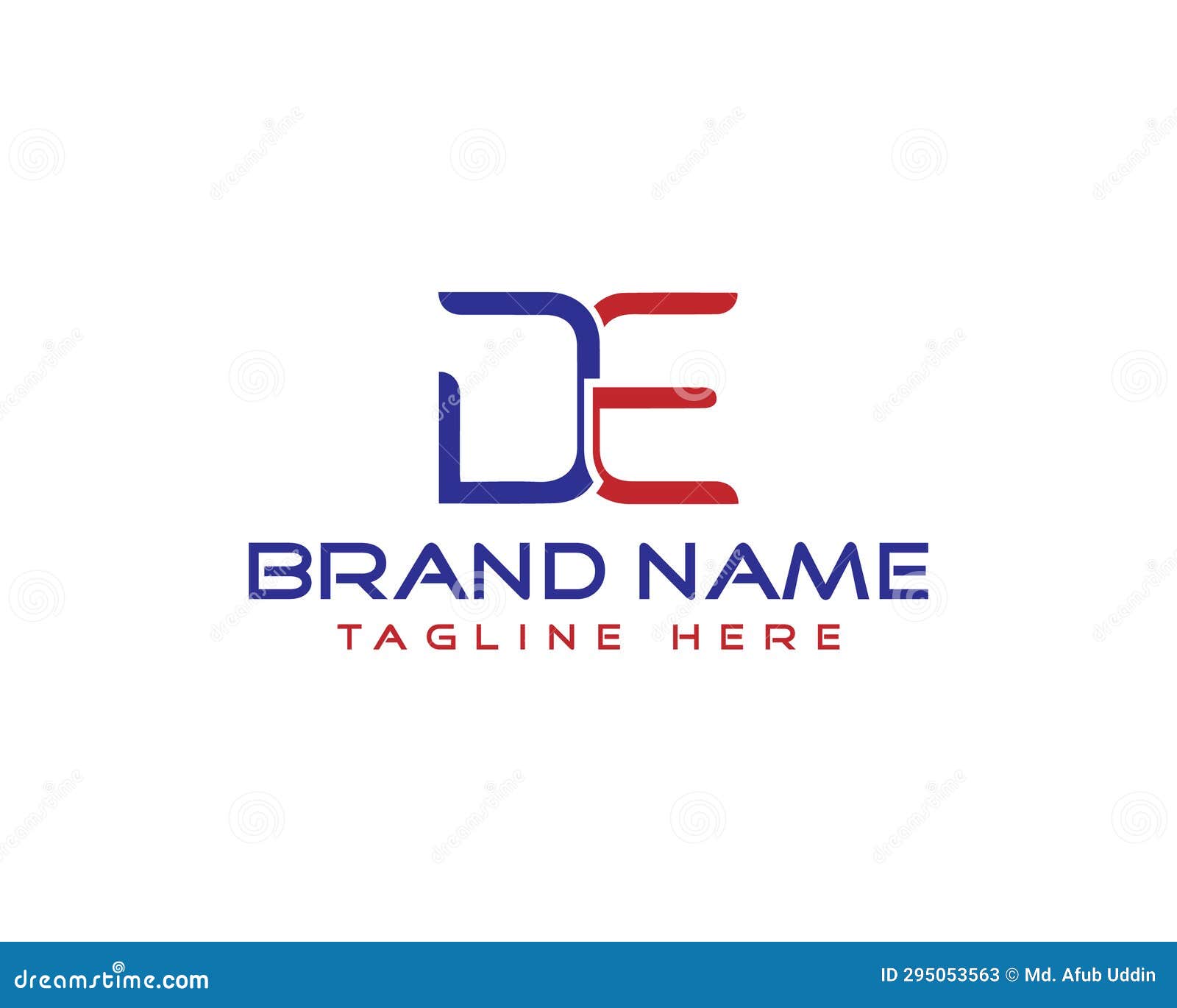 Abstract Letter DE Initial Logo Icon Design. Stock Vector ...