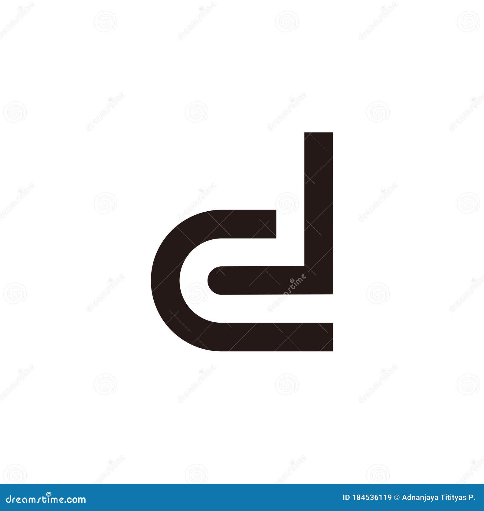 Abstract Letter Dl Simple Geometric Line Symbol Logo Vector Stock ...