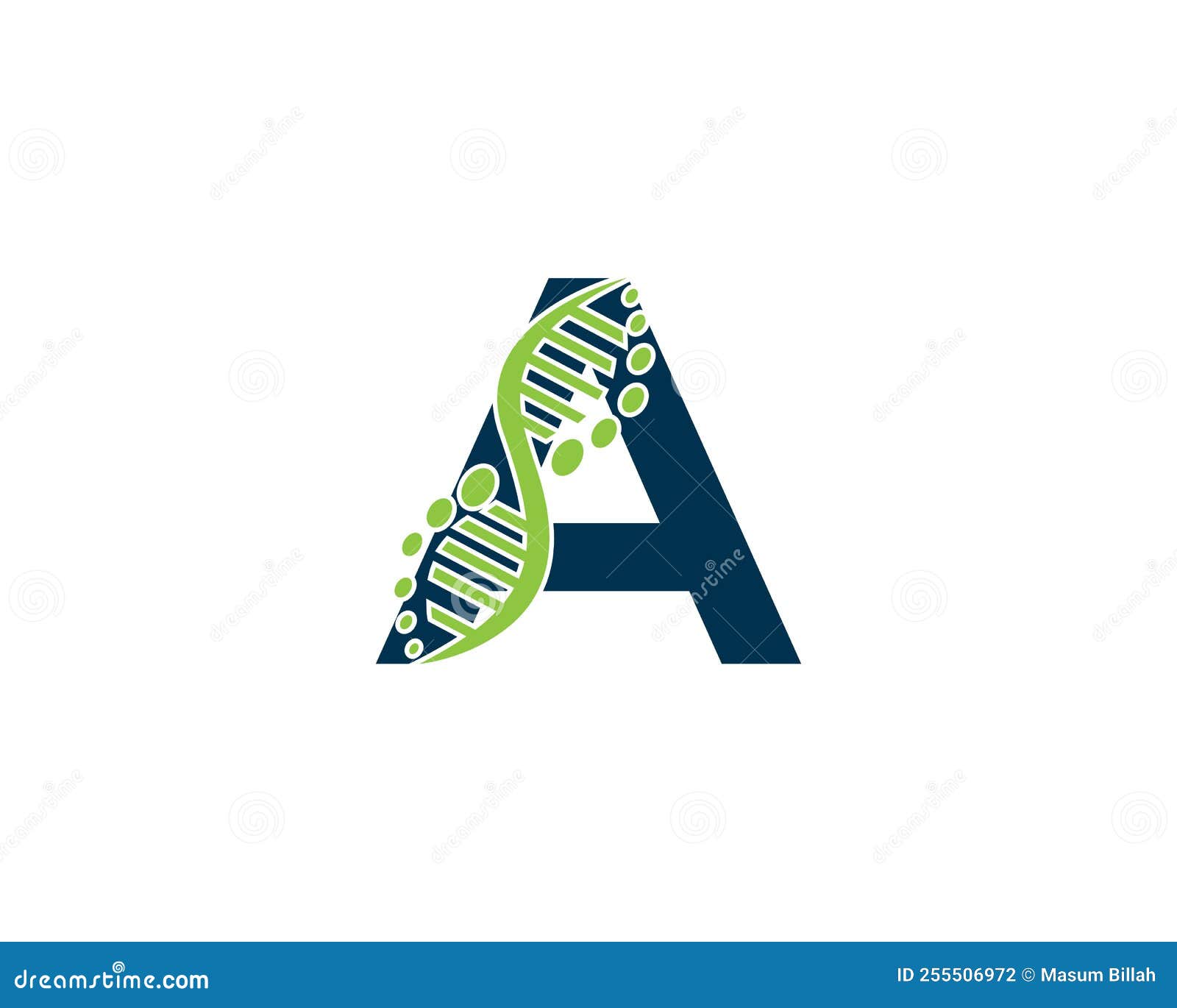 Abstract Letter a DNA Biology Logo Concept Stock Vector - Illustration ...