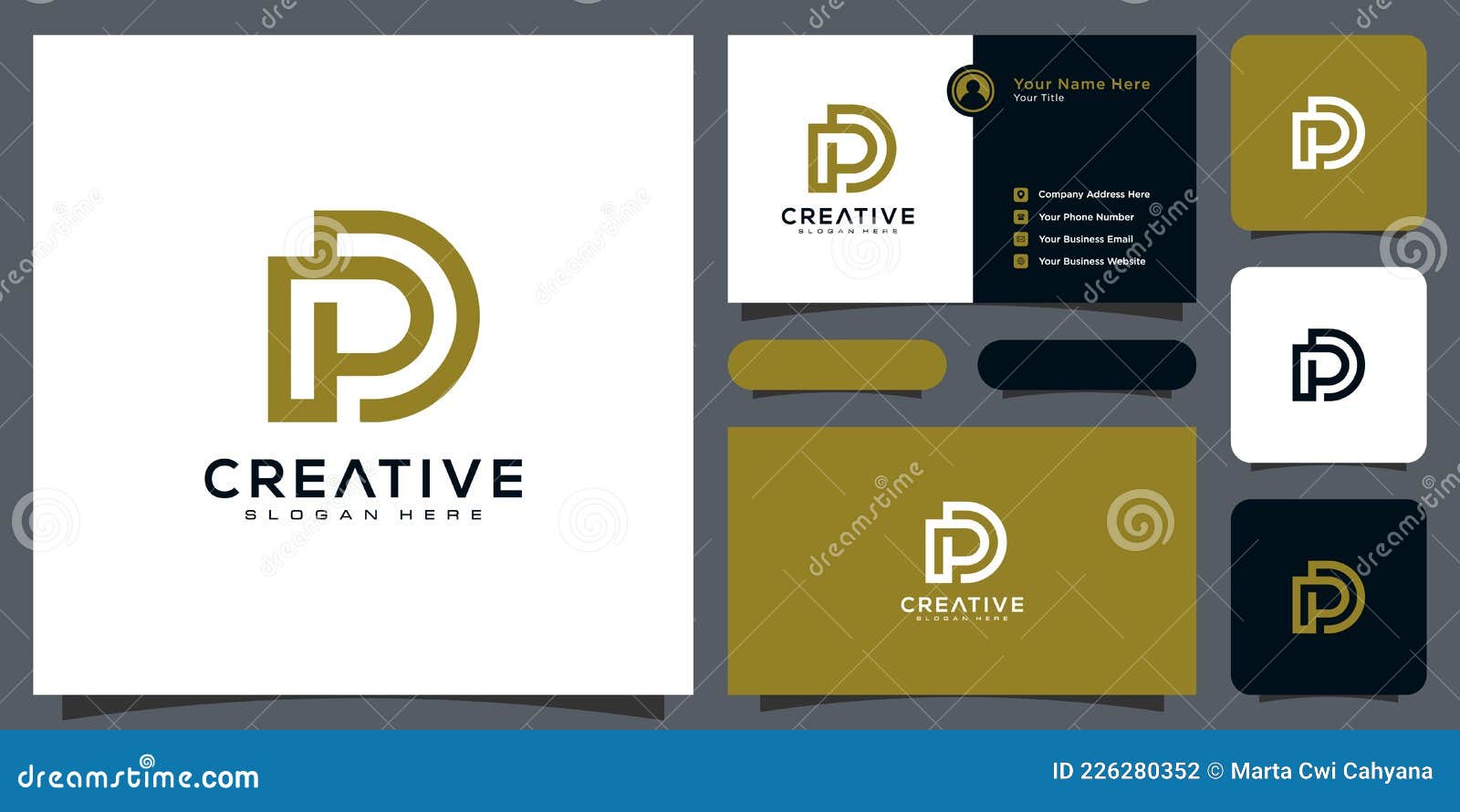 Abstract Letter DP. Minimal Logo Design Template Stock Vector ...