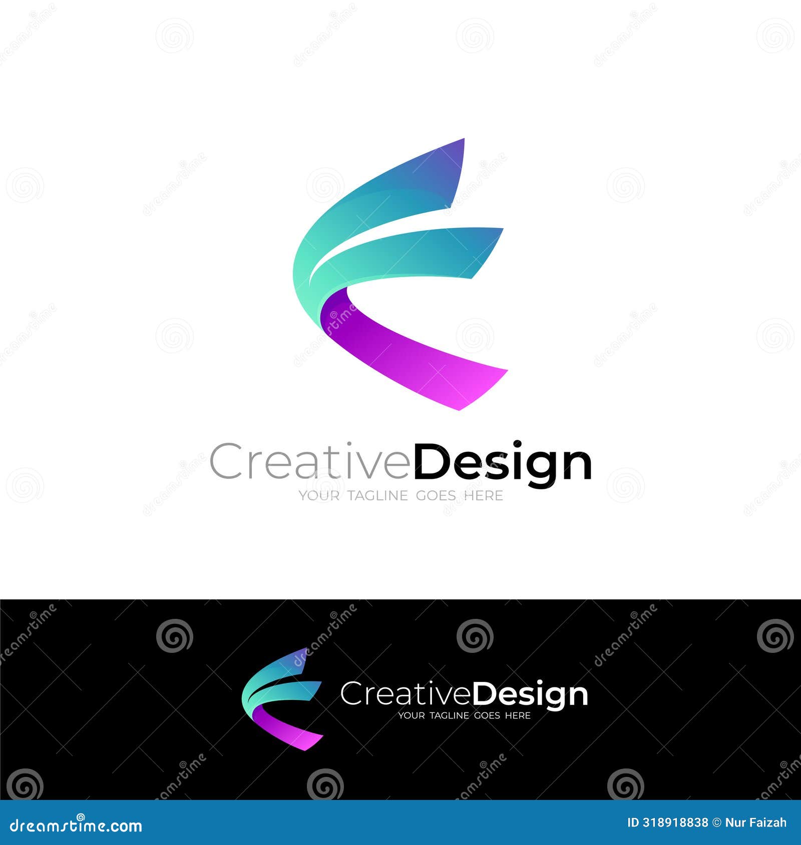 Abstract Letter E Design Template, 3d Colorful Style Stock Vector ...