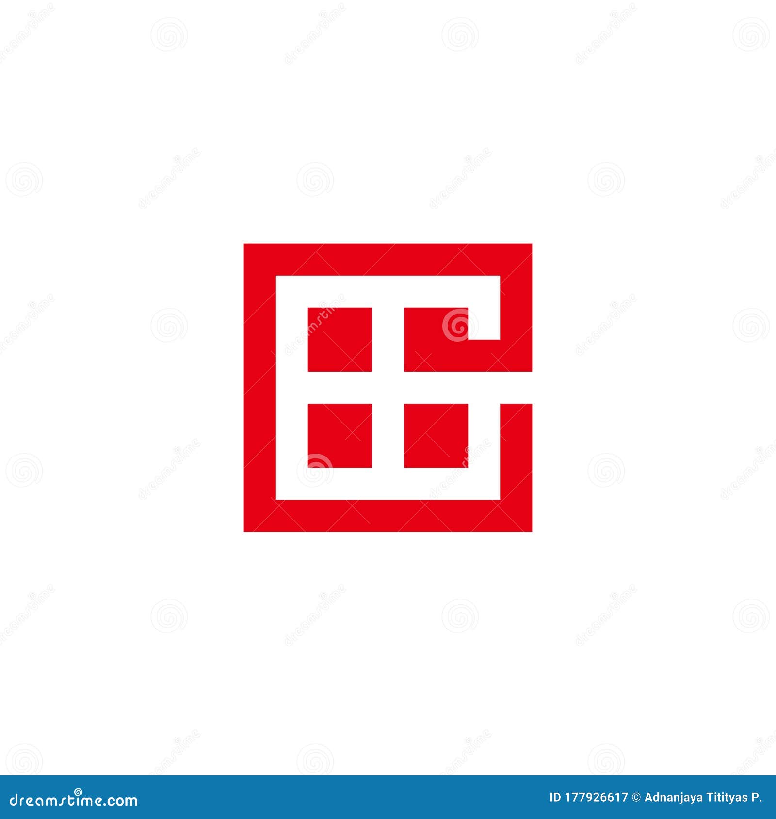 Abstract Letter E Square Window Geometric Linked Logo Vector Stock ...