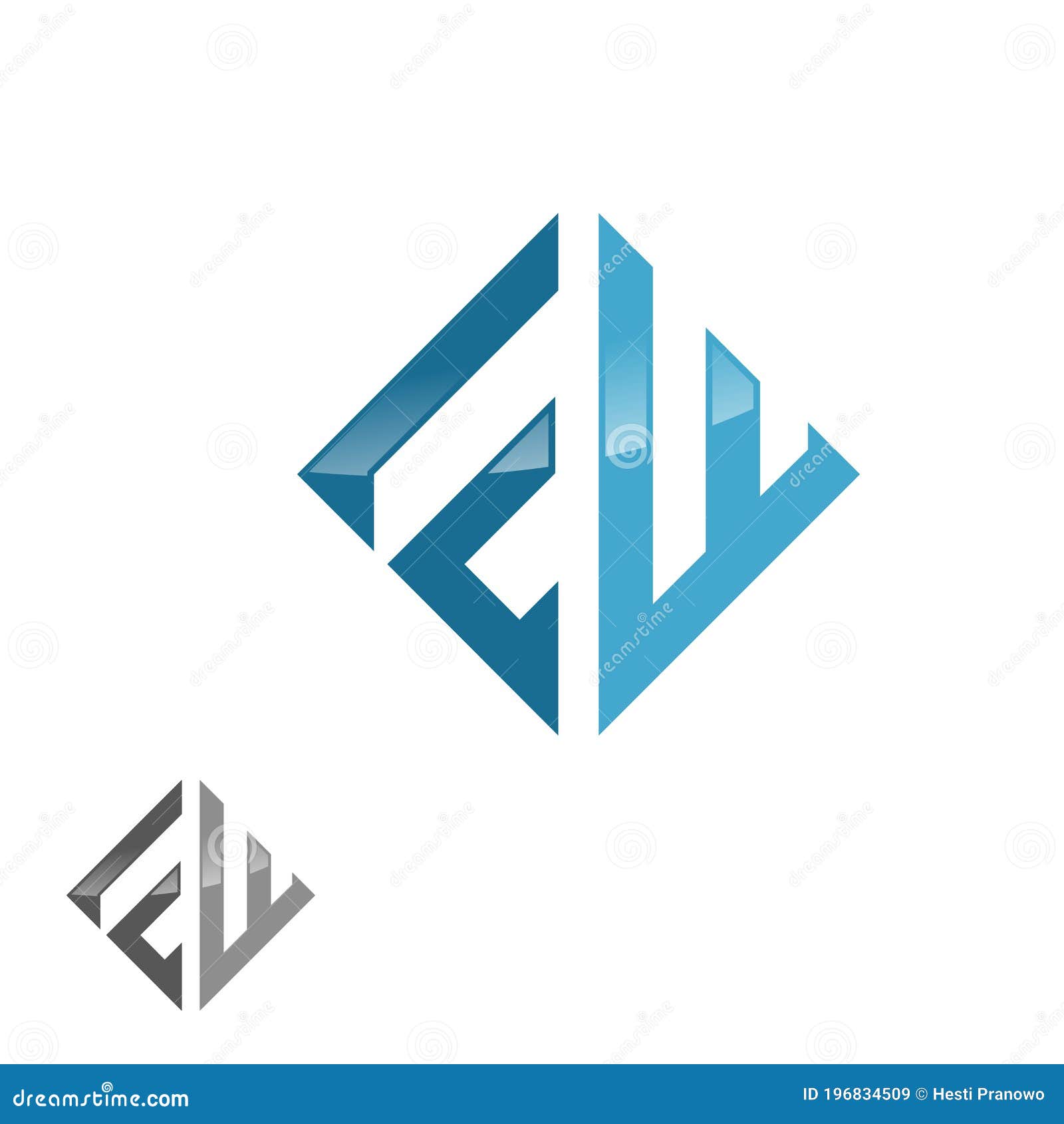 Abstract Letter EW Symbol Design with Creative Modern Trendy Stock ...