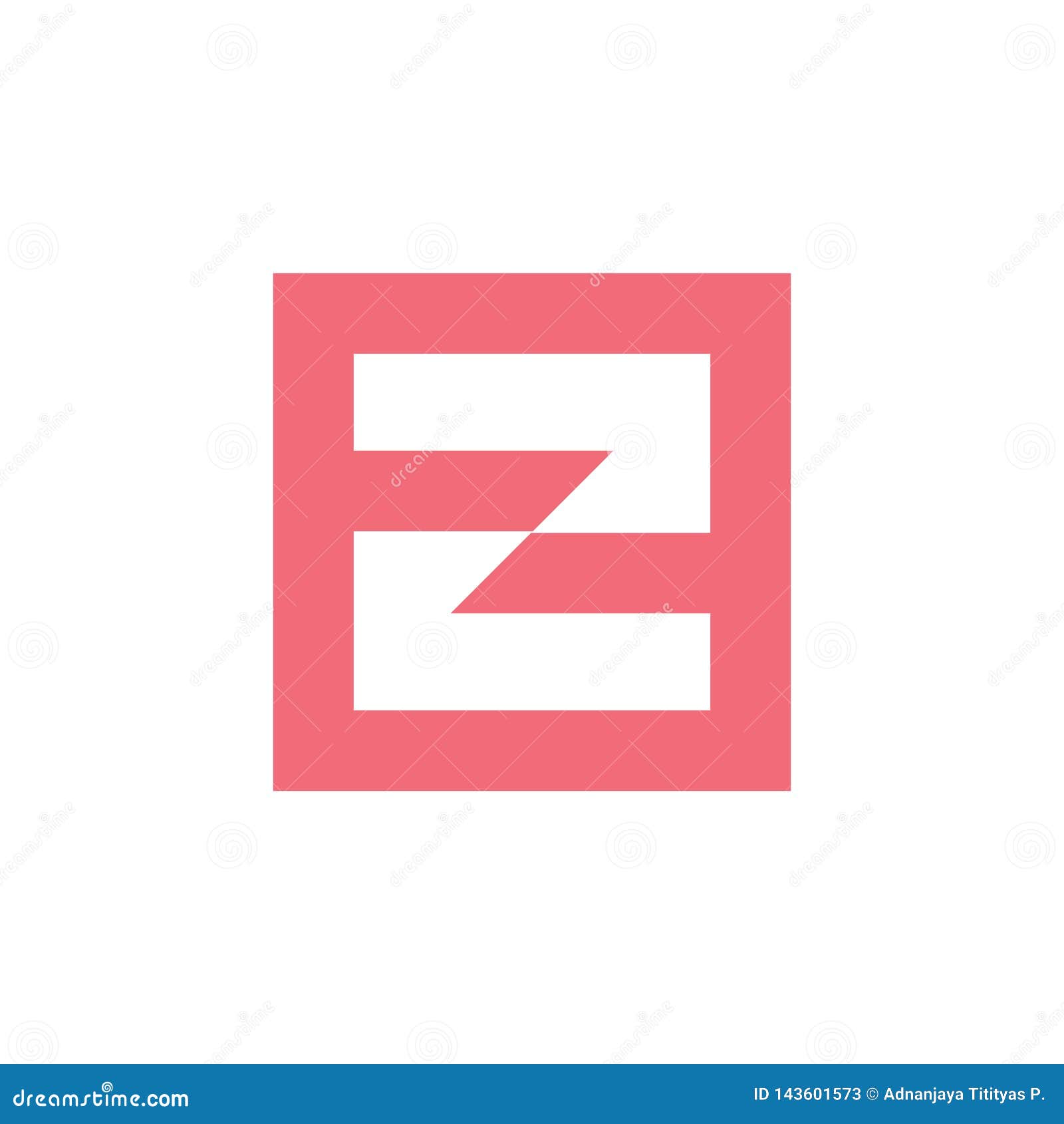 Abstract Letter 2f Geometric Square Logo Vector Stock Vector ...