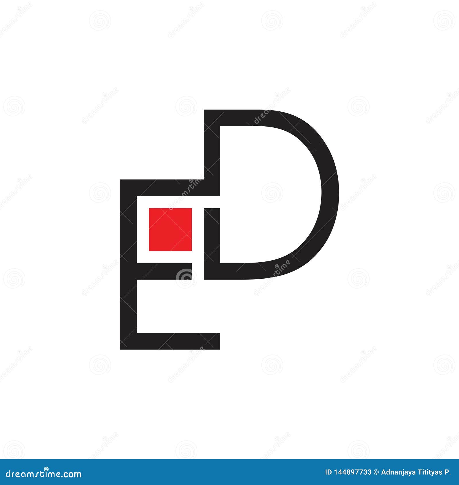 Abstract Letter Fd Square Geometric Line Logo Stock Vector ...