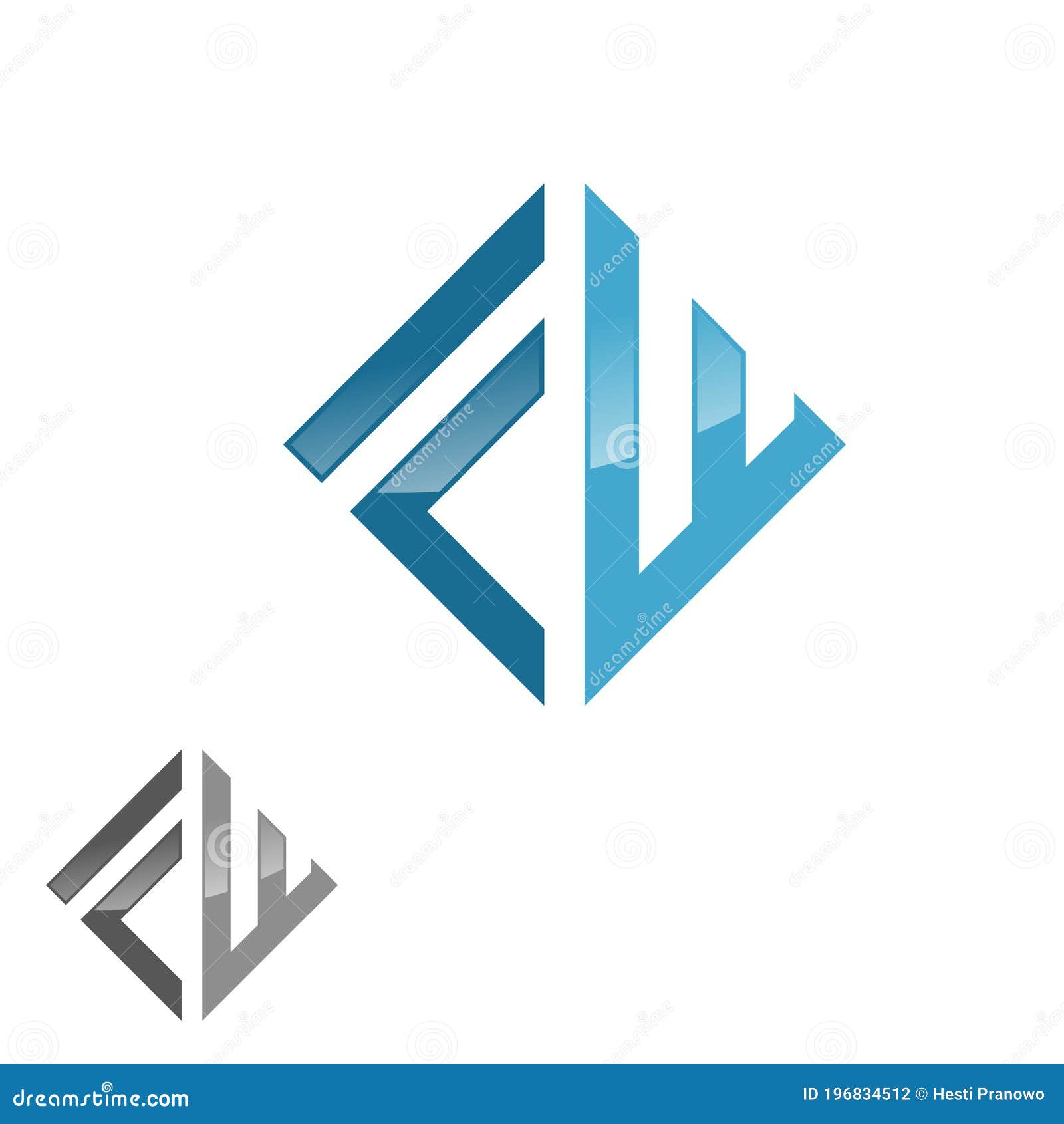 Abstract Letter FW Symbol Design with Creative Modern Trendy Stock ...